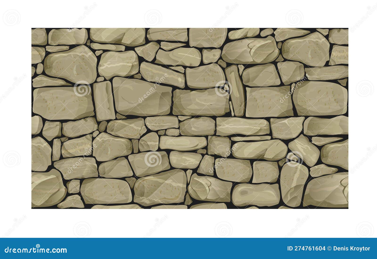 Seamless Realistic Texture of Old Big Stone Stock Vector - Illustration ...