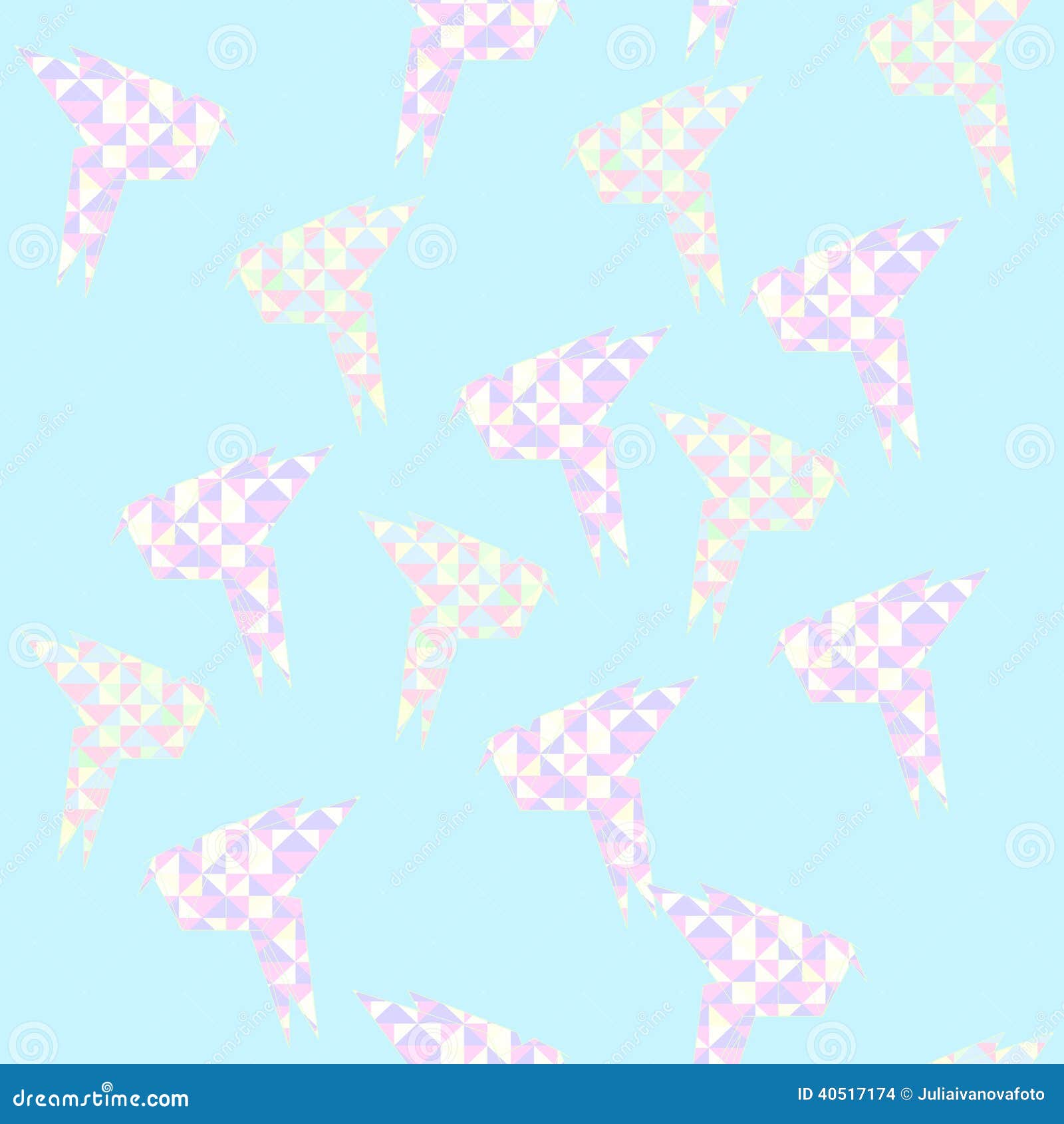 Seamless Texture Of Origami Cranes Vector Illustration | CartoonDealer ...