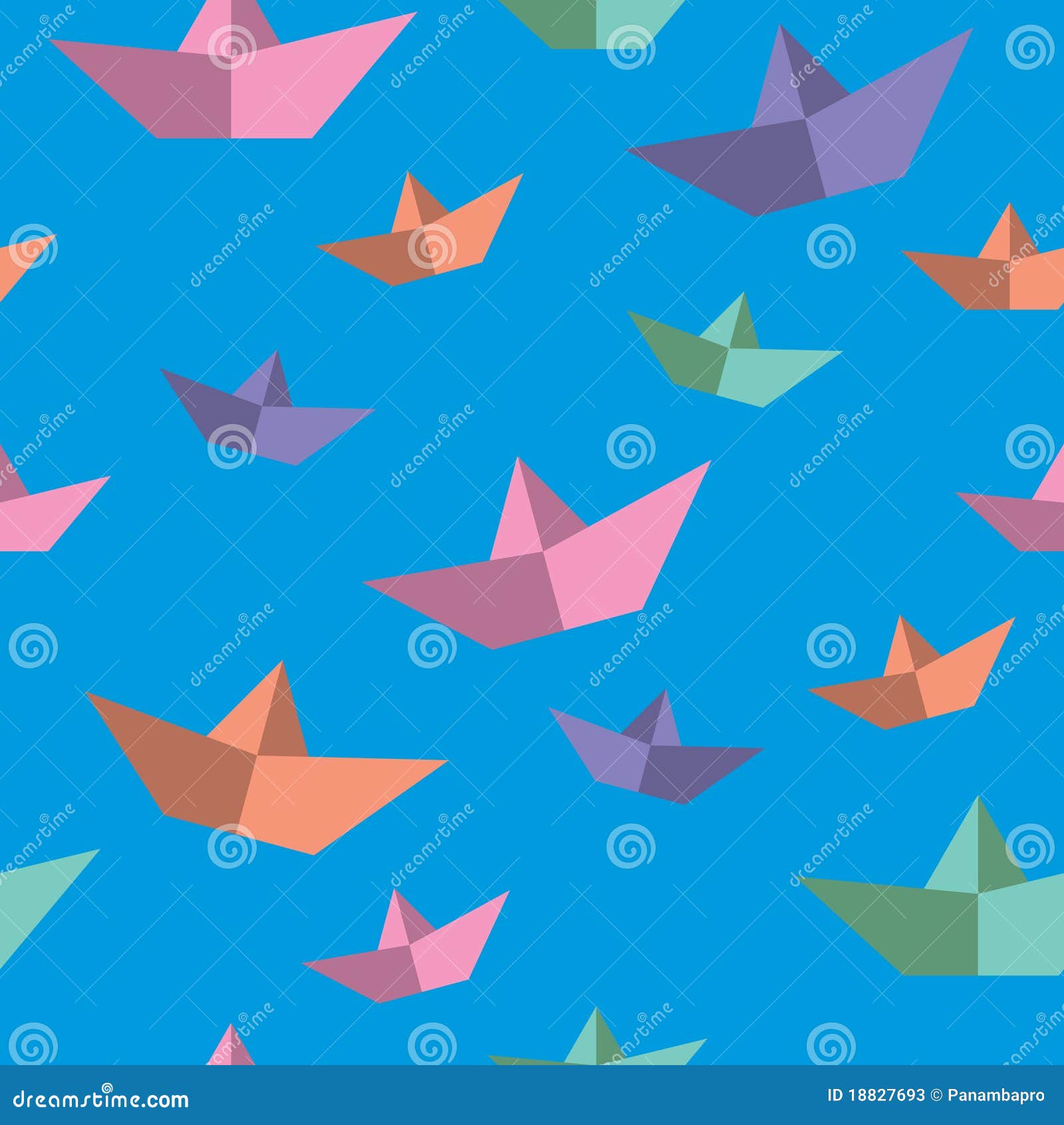Seamless Texture with Paper Boats Stock Vector - Illustration of repeat ...