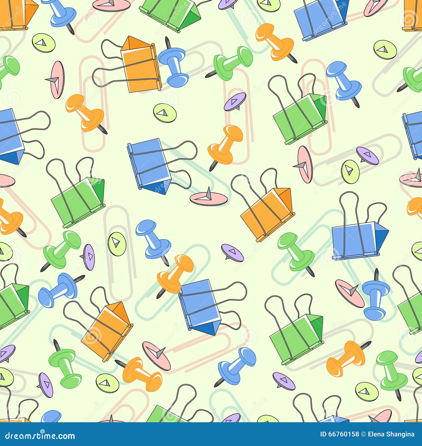 Seamless Texture, Paper Clips and Buttons for Office. Stock Vector ...