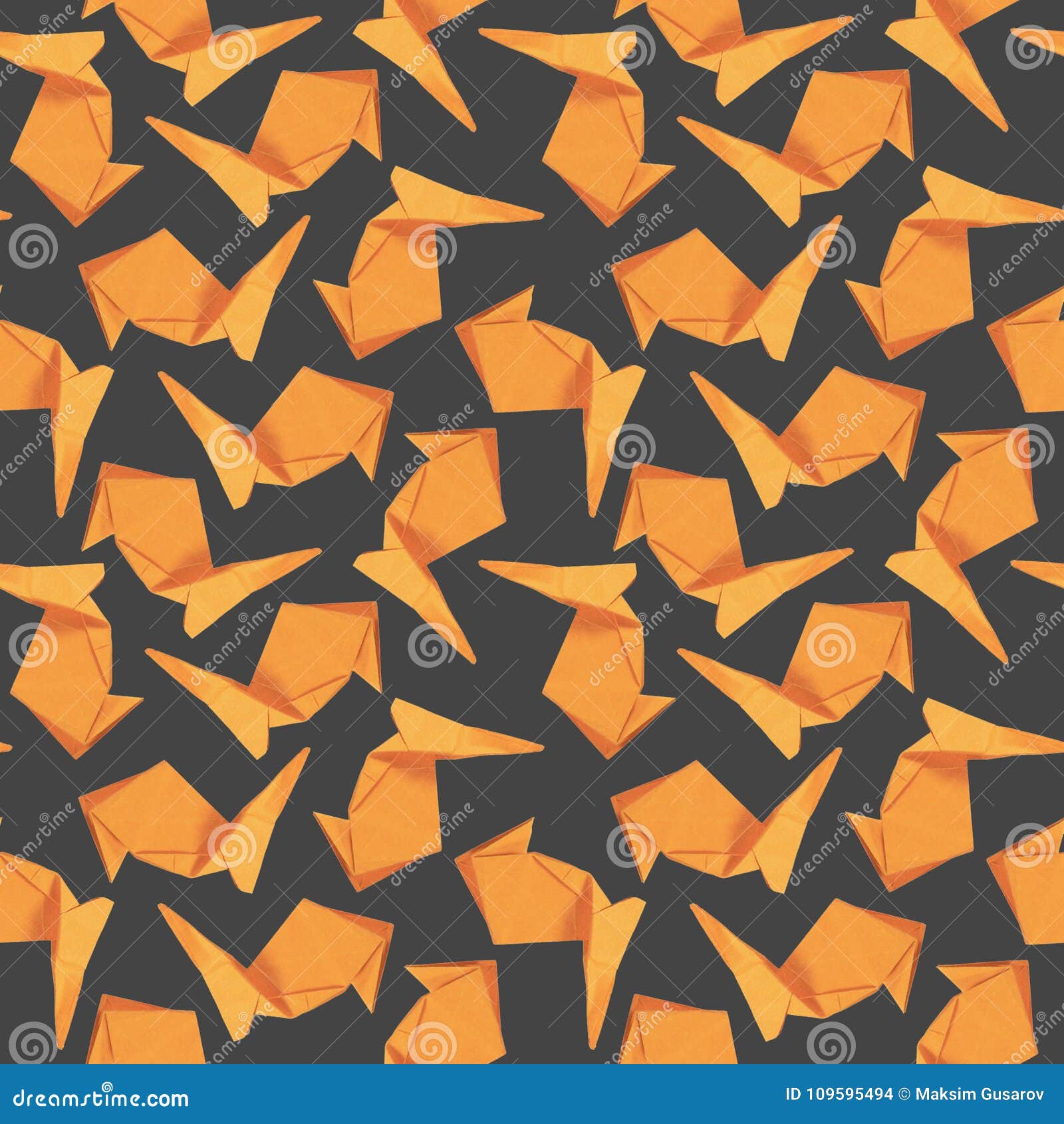 Seamless Texture, Paper Easter Bunny Origami Pattern, on Colored ...