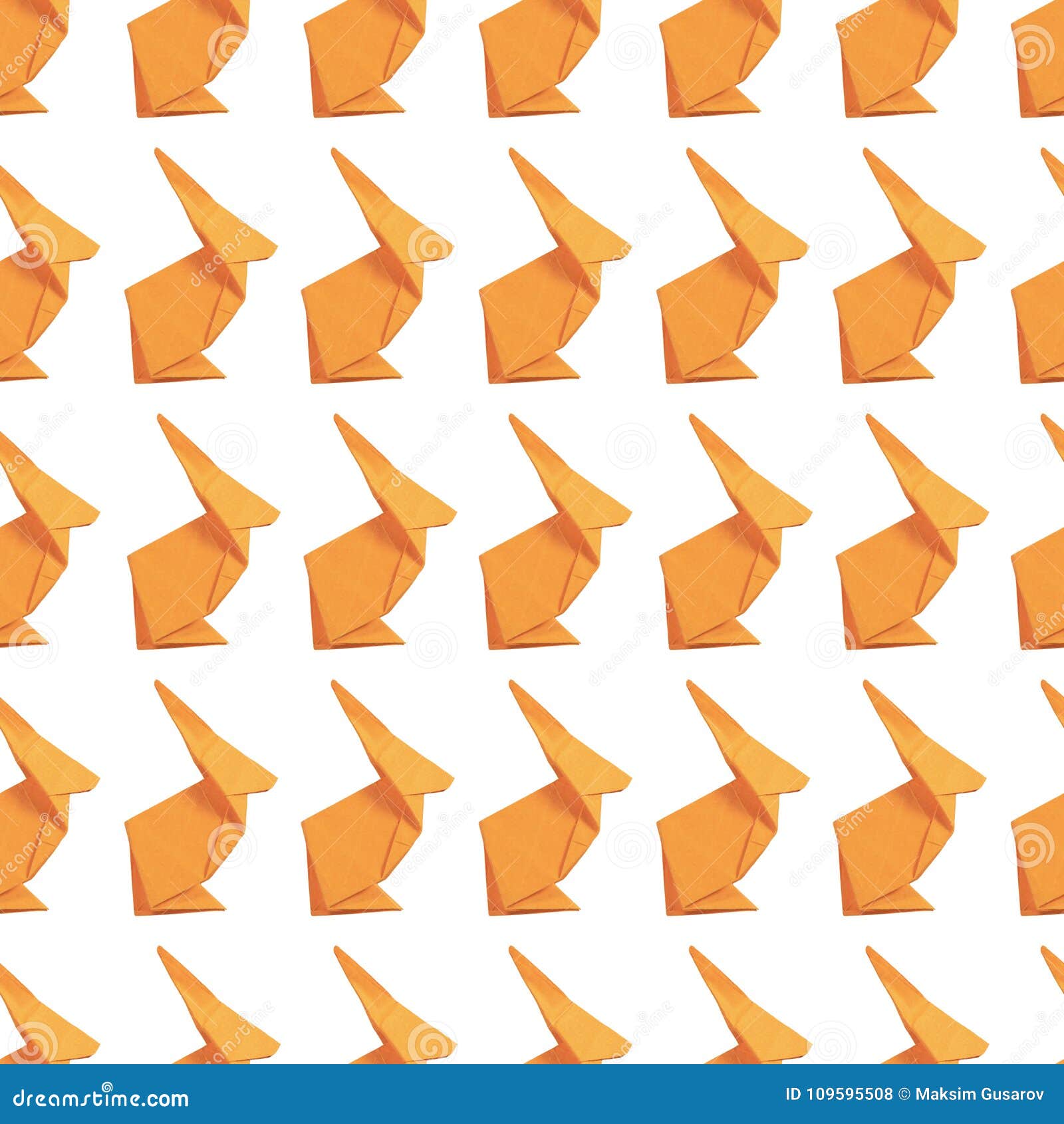 Seamless Texture, Paper Easter Bunny Origami Pattern, on Colored ...