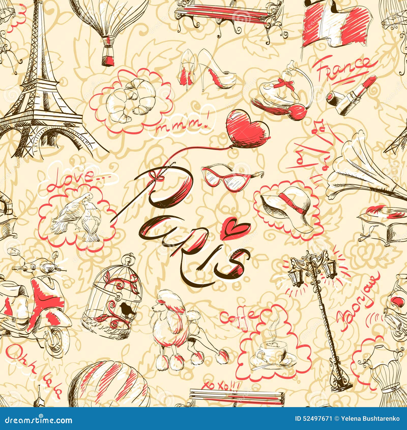 Seamless texture Paris stock illustration. Illustration of invitation ...