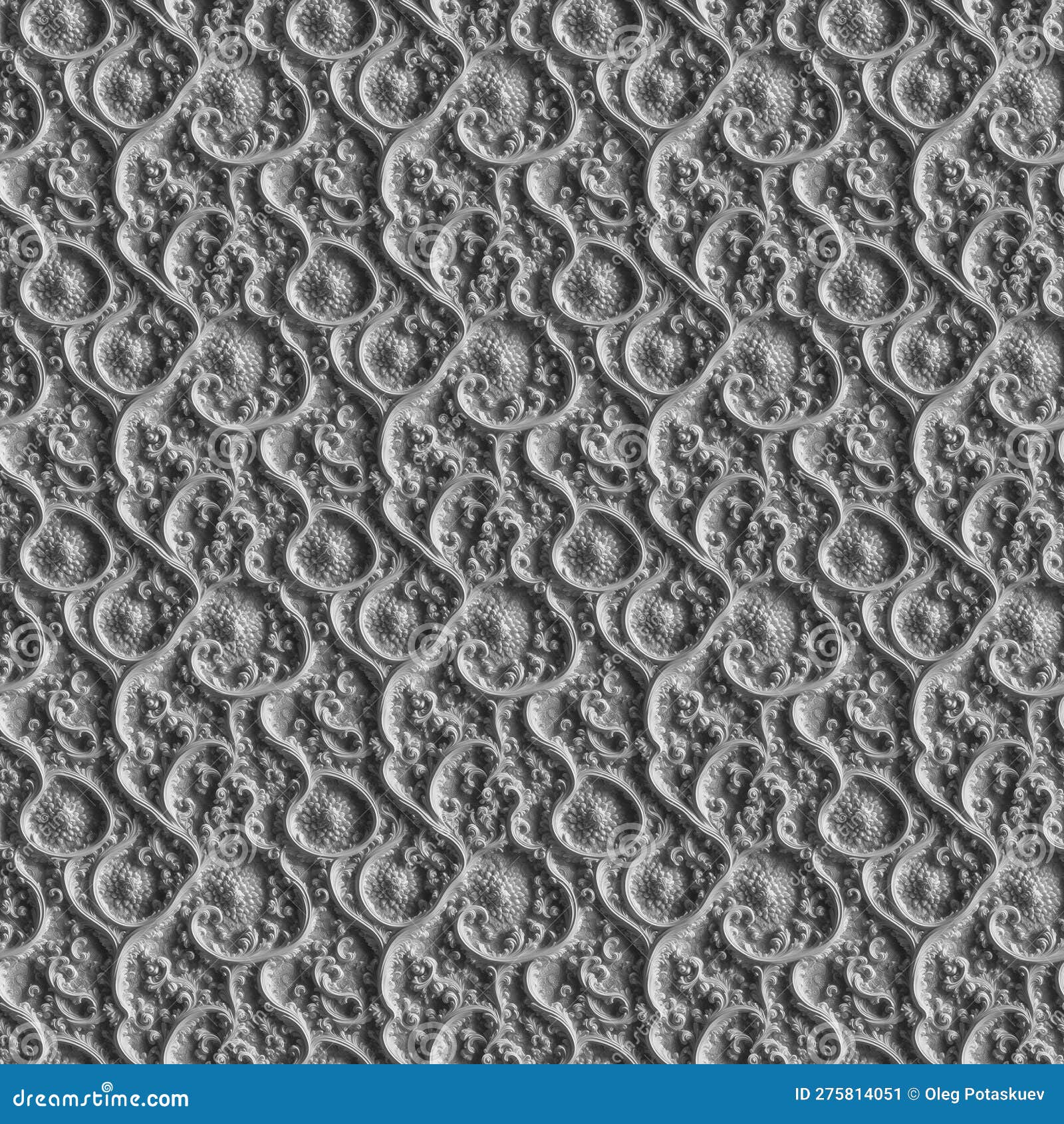 Seamless Texture Pattern in Baroque and Rococo Style Stock Illustration ...