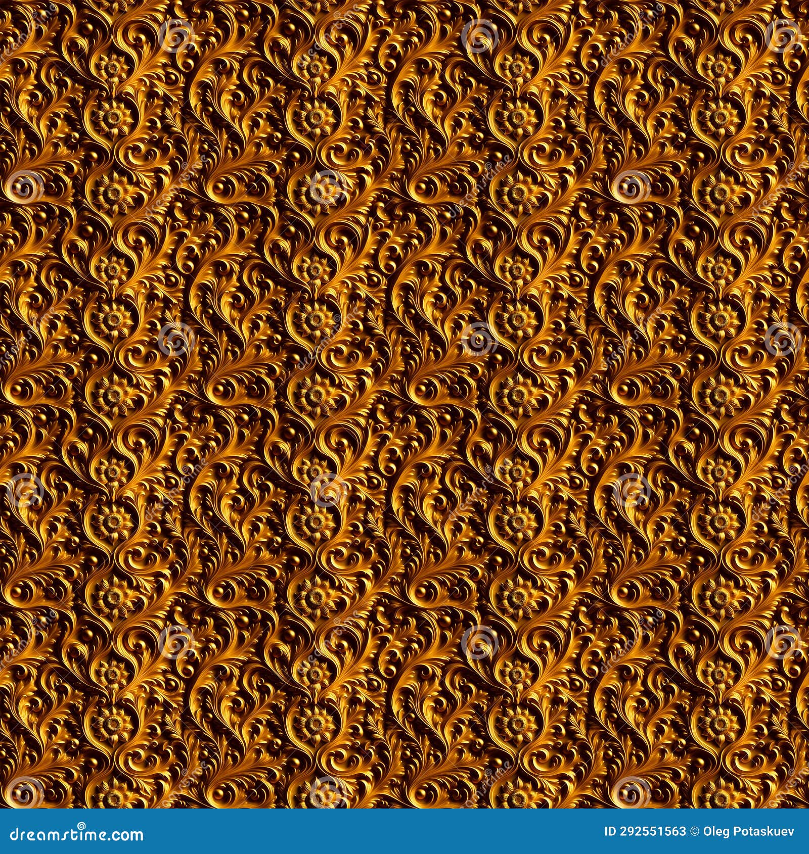 Seamless Texture Pattern in Baroque and Rococo Style Stock Image ...