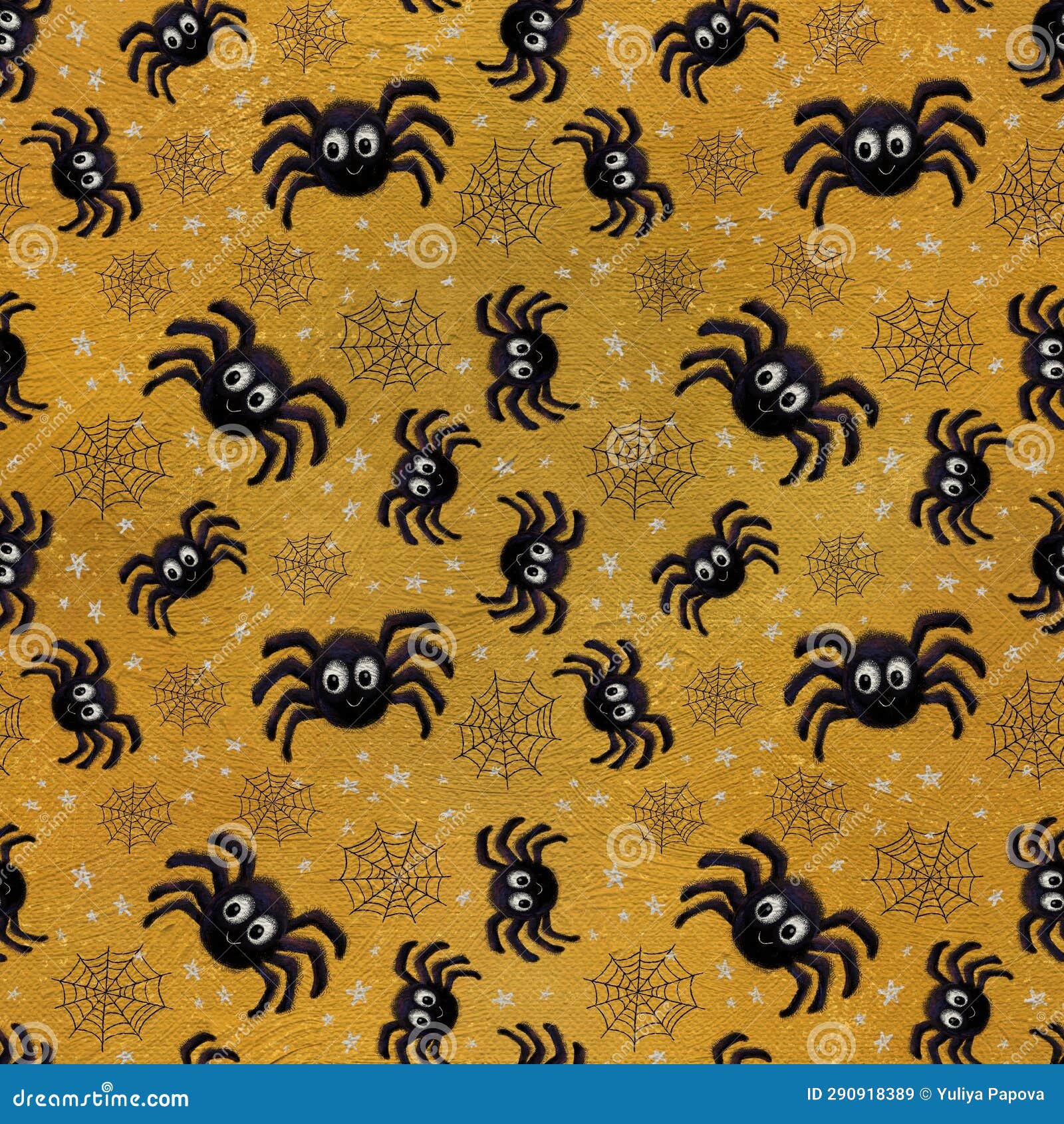 Seamless Pattern with Cute Spiders for Halloween Stock Image - Image of ...