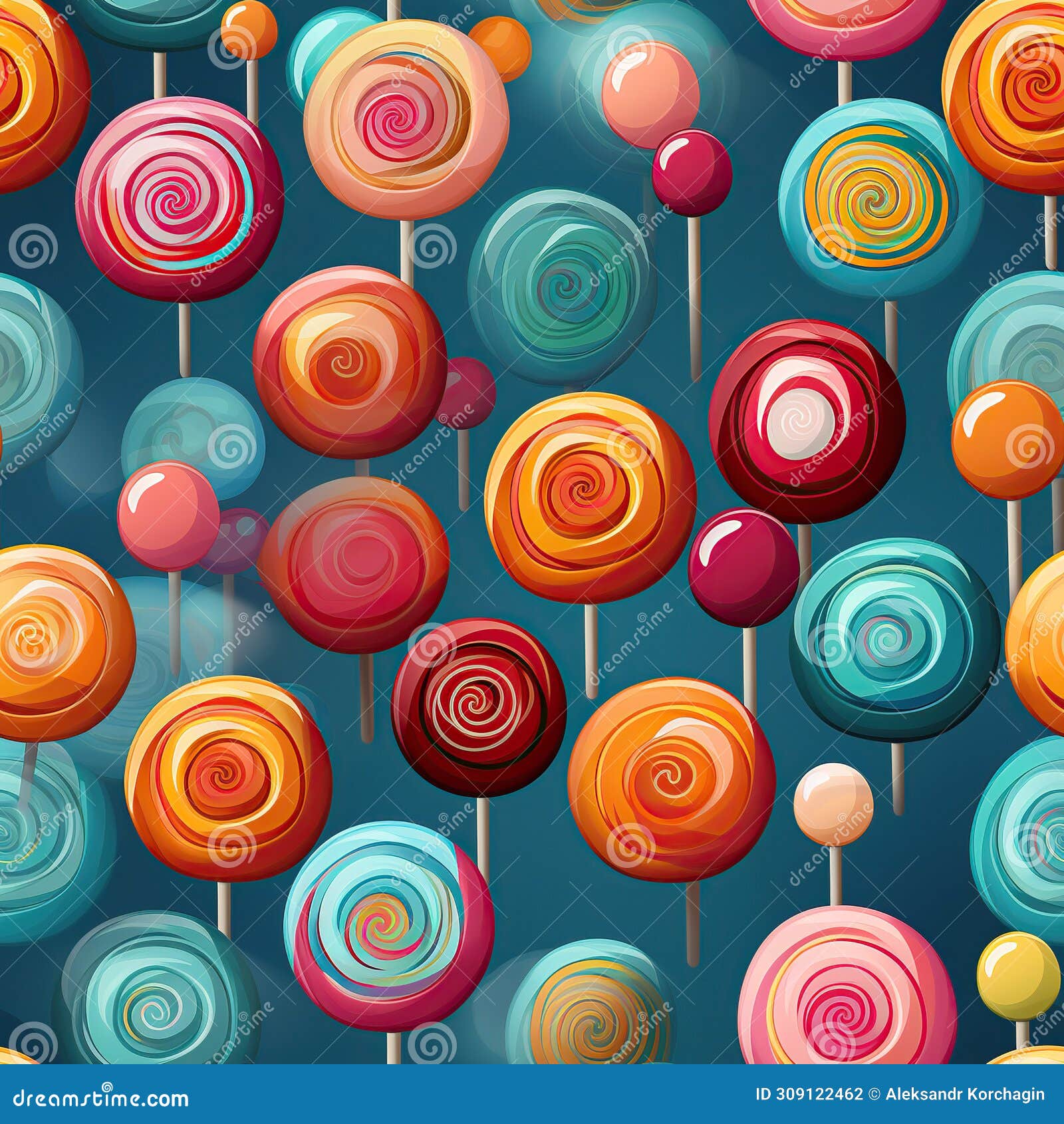 Seamless Texture Pattern with Festive Colorful Lollipops on Stick on a ...