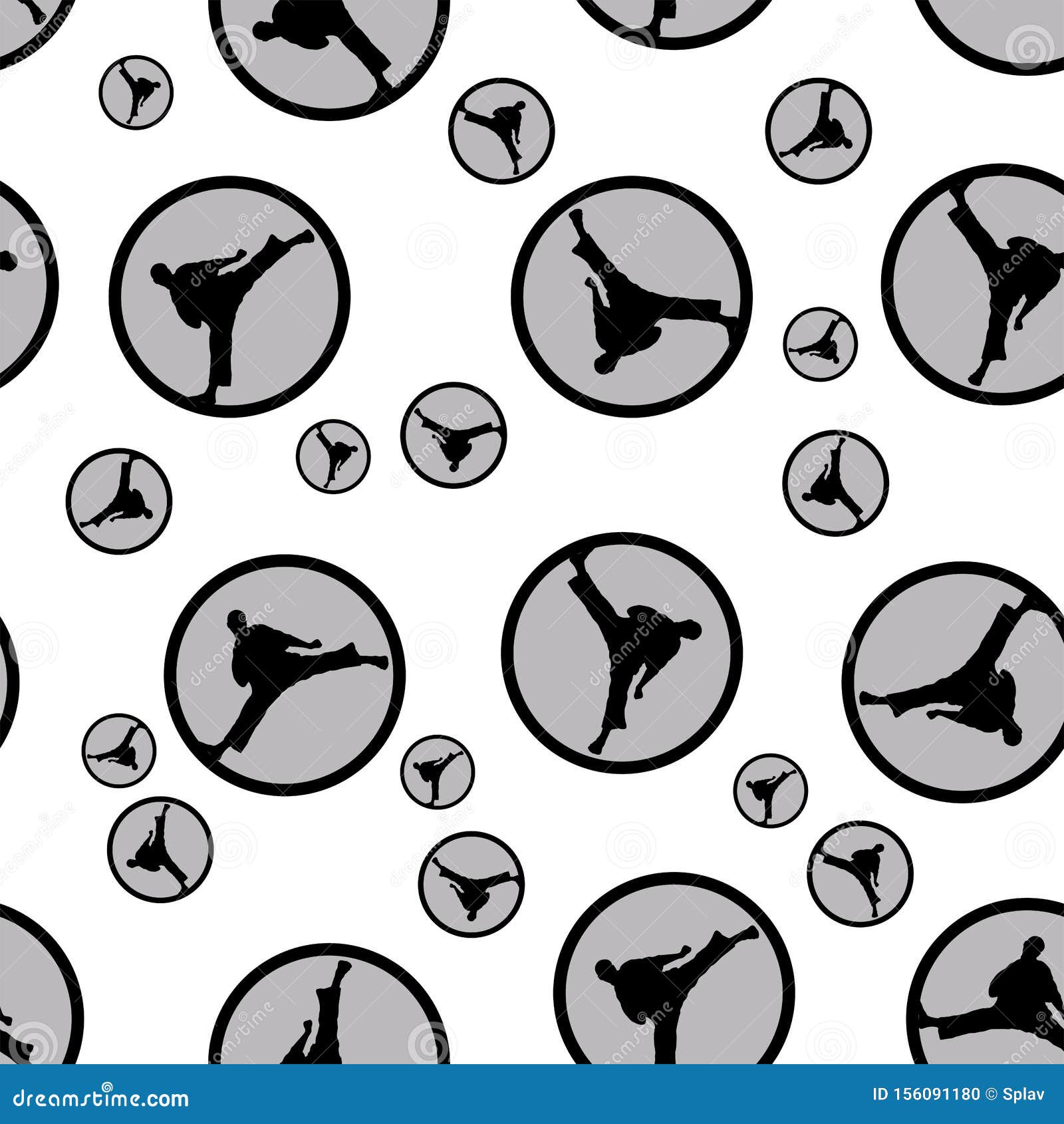 Seamless Texture Pattern Karate Fighter Presswall. Vector, EPS Stock ...
