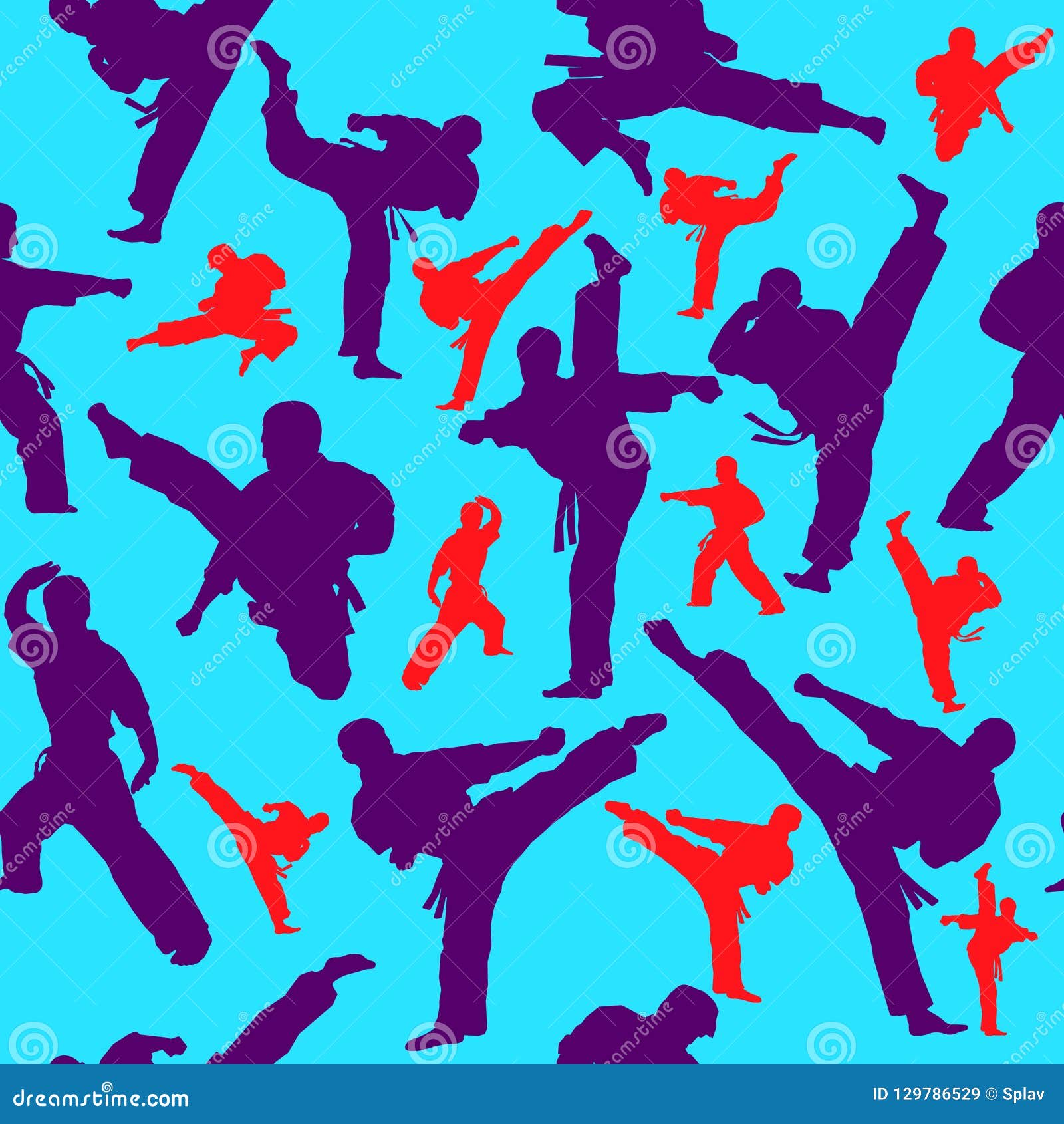 Seamless Texture Pattern Karate Martial Arts. Vector, EPS. Stock Vector ...