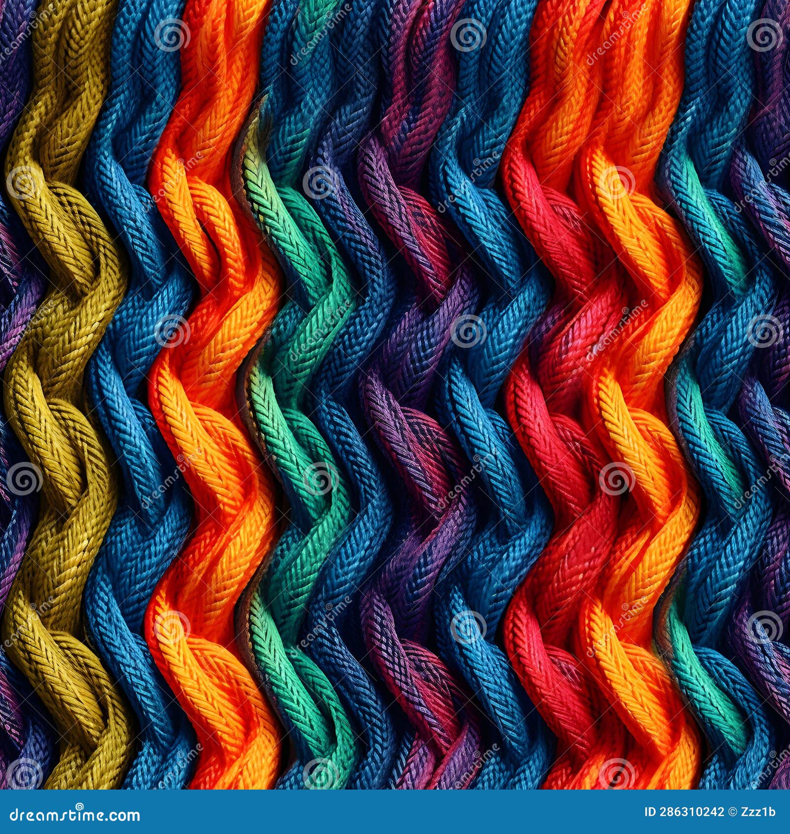 Seamless Texture and Pattern of Multicoloured Ropes and Twines Twisted ...