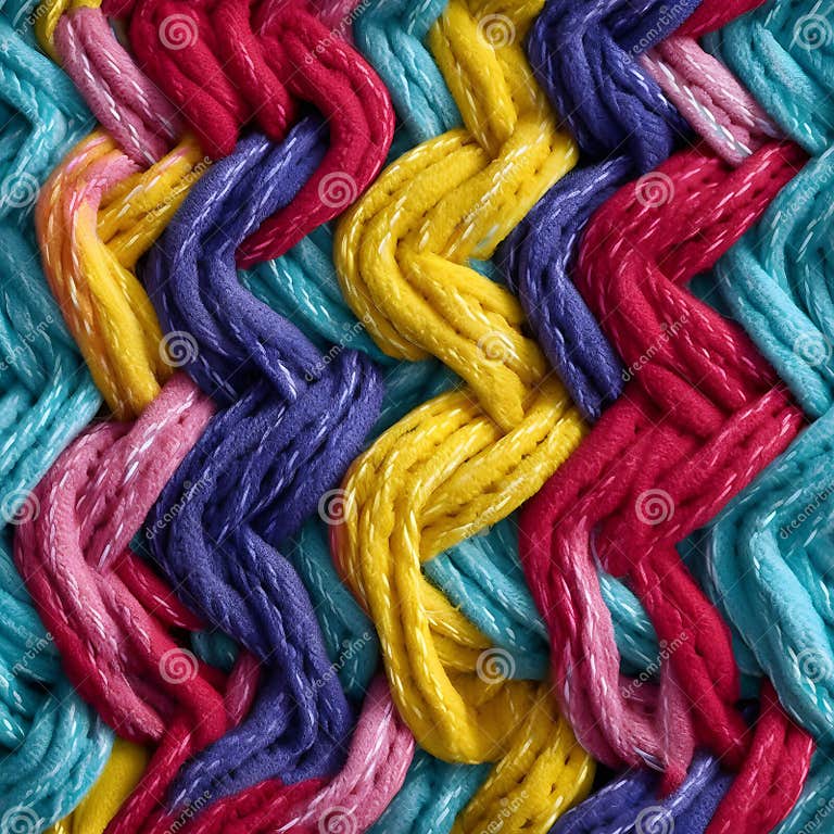 Seamless Texture and Pattern of Multicoloured Ropes and Twines Twisted ...