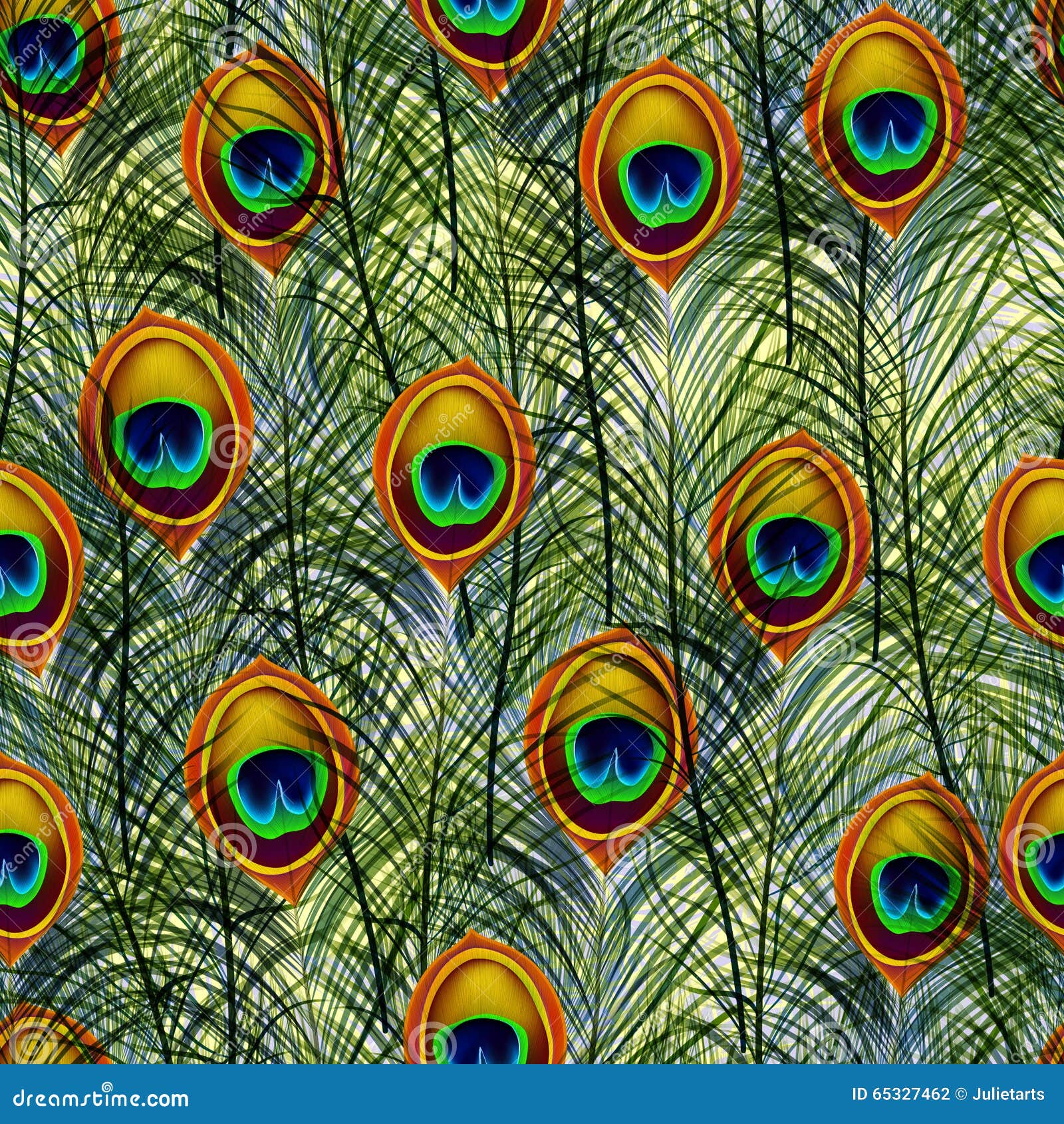 Seamless Texture Pattern with Peacock Feathers Stock Vector ...