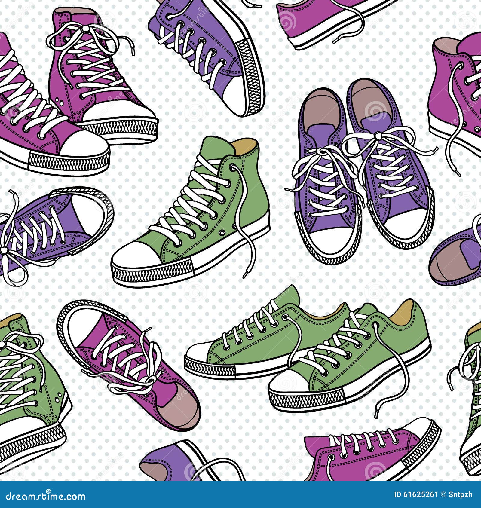 Seamless Texture Pattern with Sneakers Stock Vector - Illustration of ...