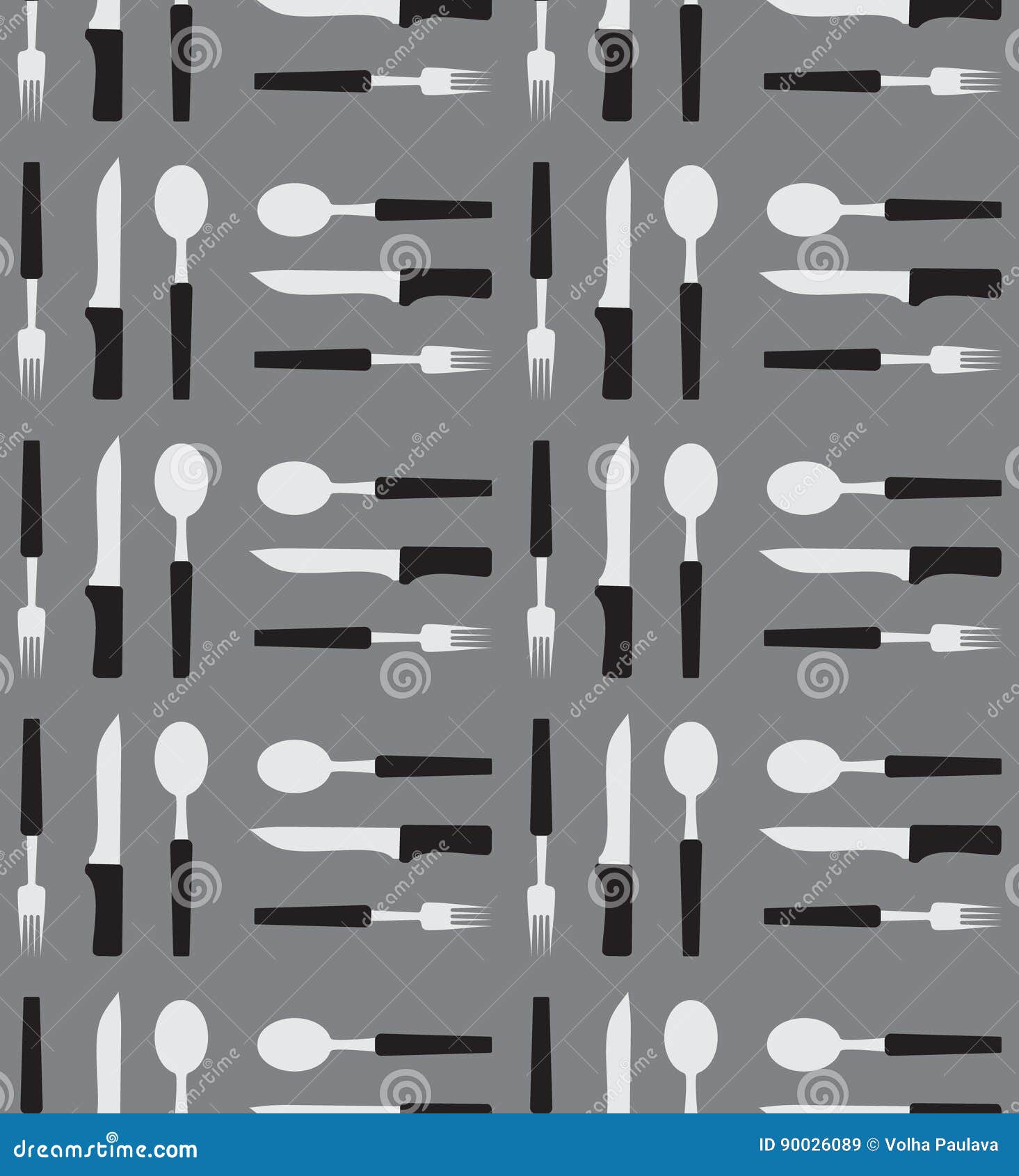 Seamless Texture with a Pattern of a Spoon Fork and Knife Stock Vector ...