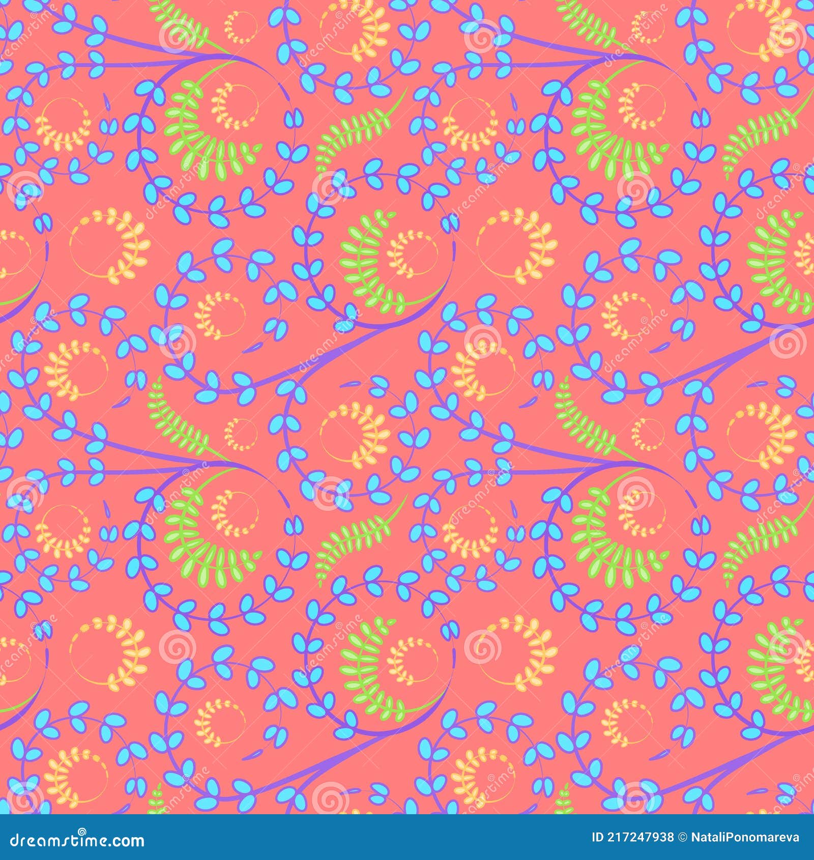 Seamless Texture, Pattern on a Square Background - Flowers and Leaves ...