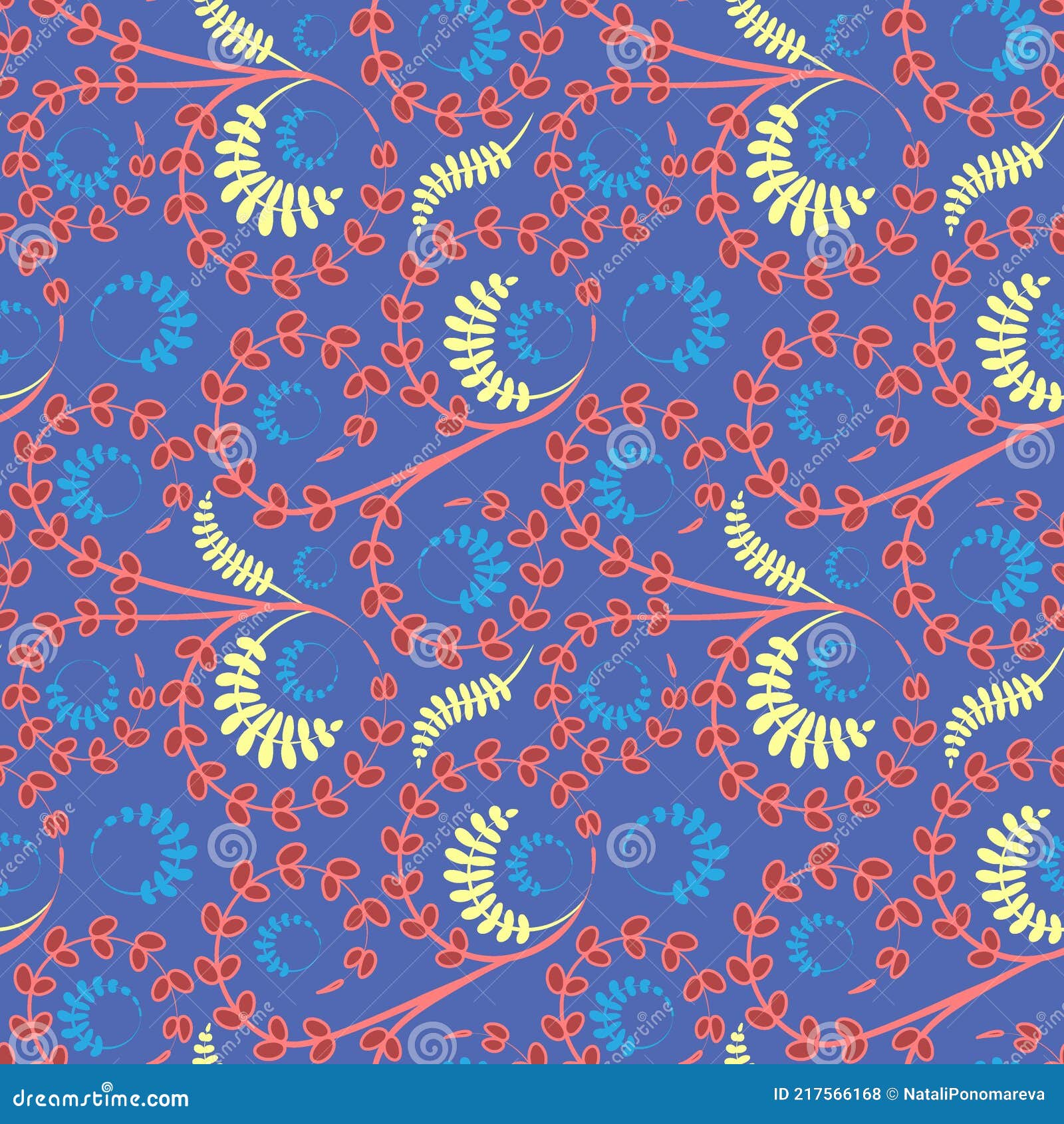 Seamless Texture, Pattern on a Square Background - Flowers and Leaves ...