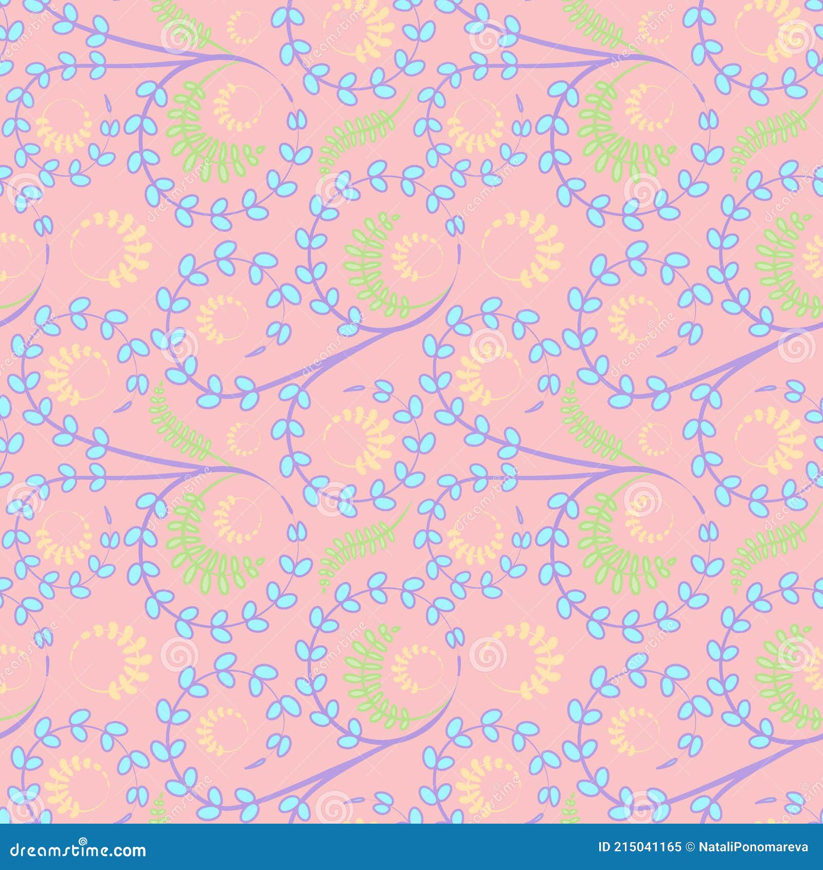 Seamless Texture, Pattern on a Square Background - Flowers and Leaves ...