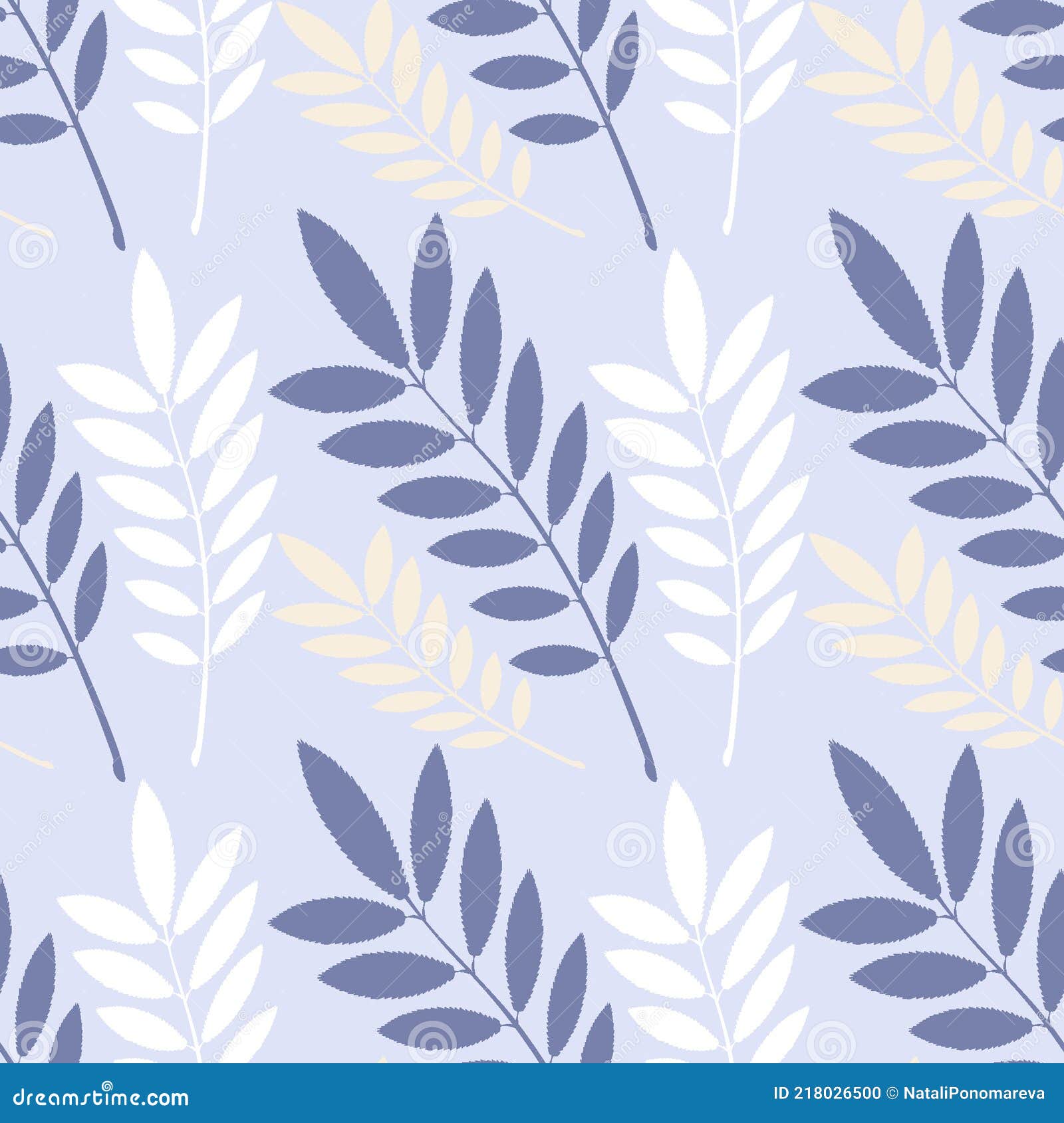 Seamless Texture, Pattern on a Square Background - Plants, Leaves of ...