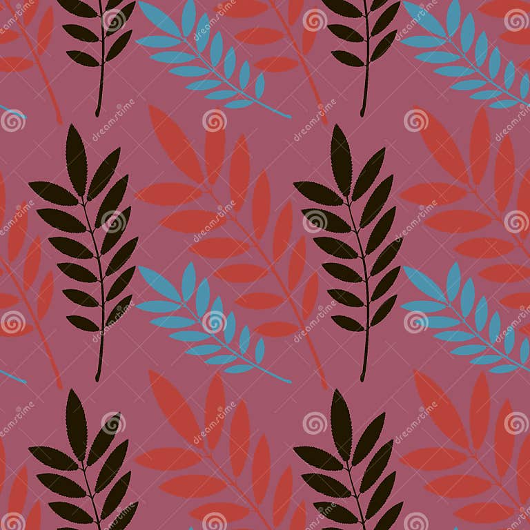 Seamless Texture, Pattern on a Square Background - Plants, Leaves of ...