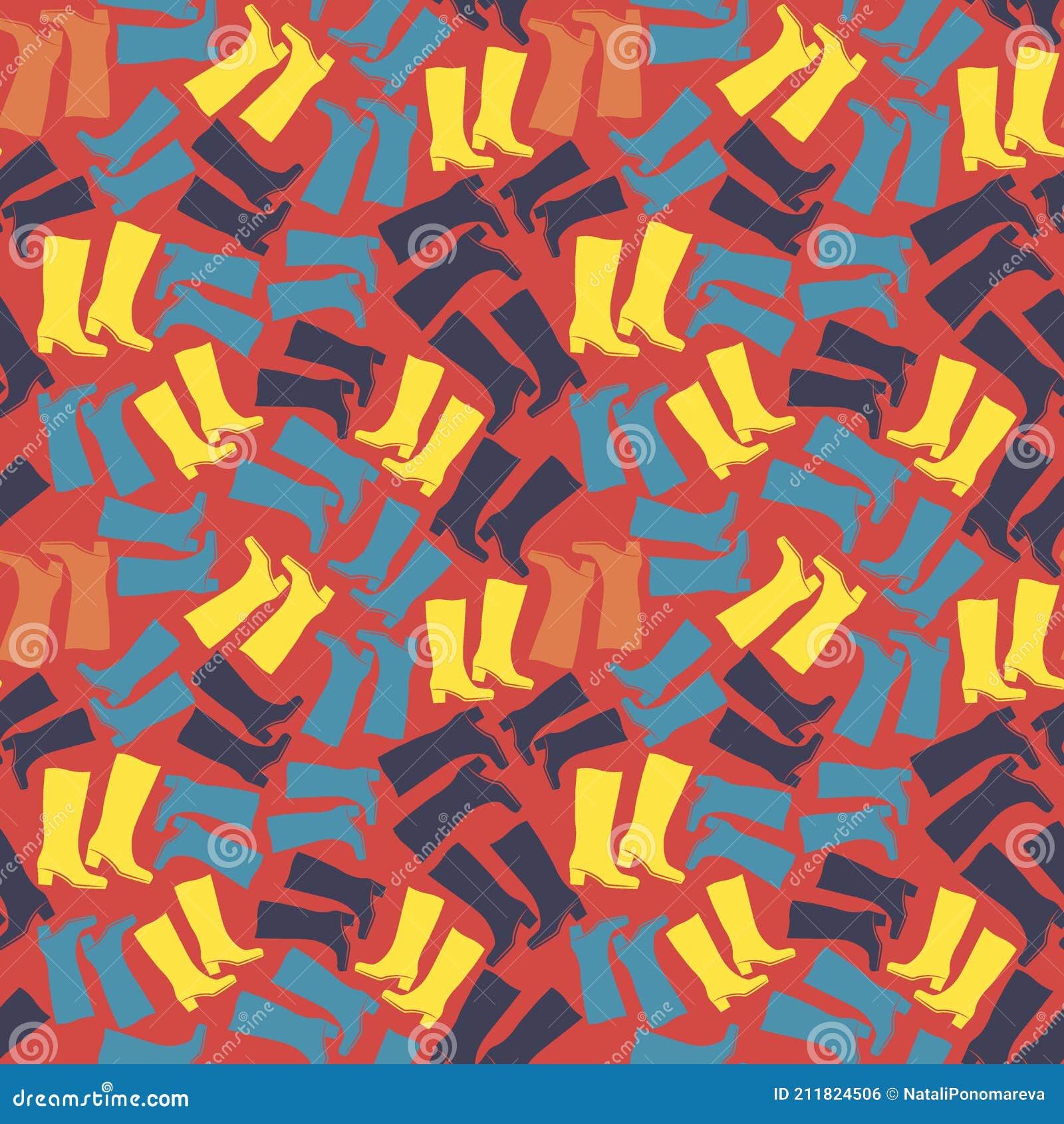 Seamless Texture, Pattern on a Square Background - Shoes of Different ...