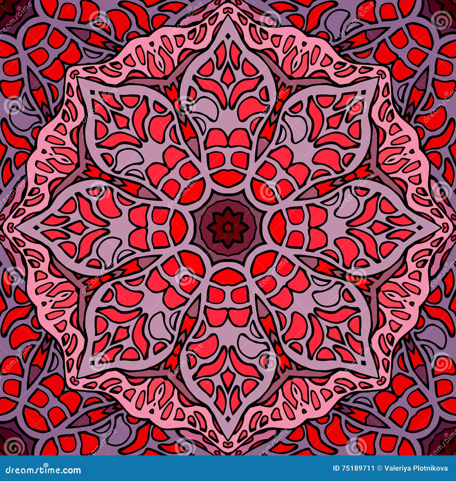 Seamless Texture with Patterned Mandala Stock Vector - Illustration of ...