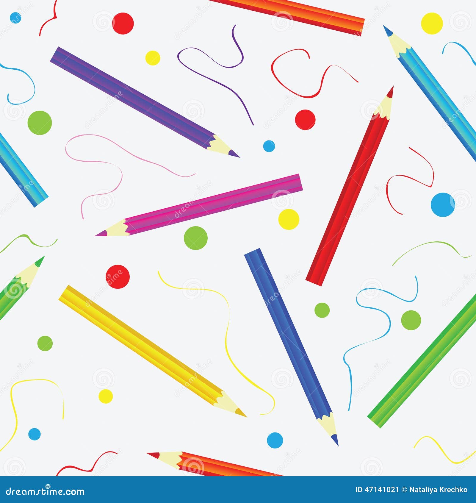 Seamless Texture With Pencils. Template For Design Cartoon Vector ...