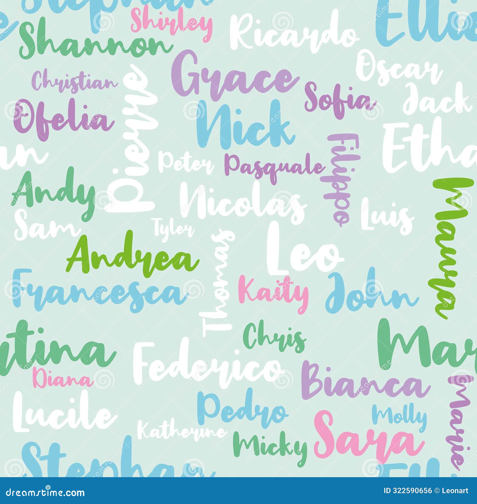 Seamless Texture Personal Names Stock Vector - Illustration of texture ...