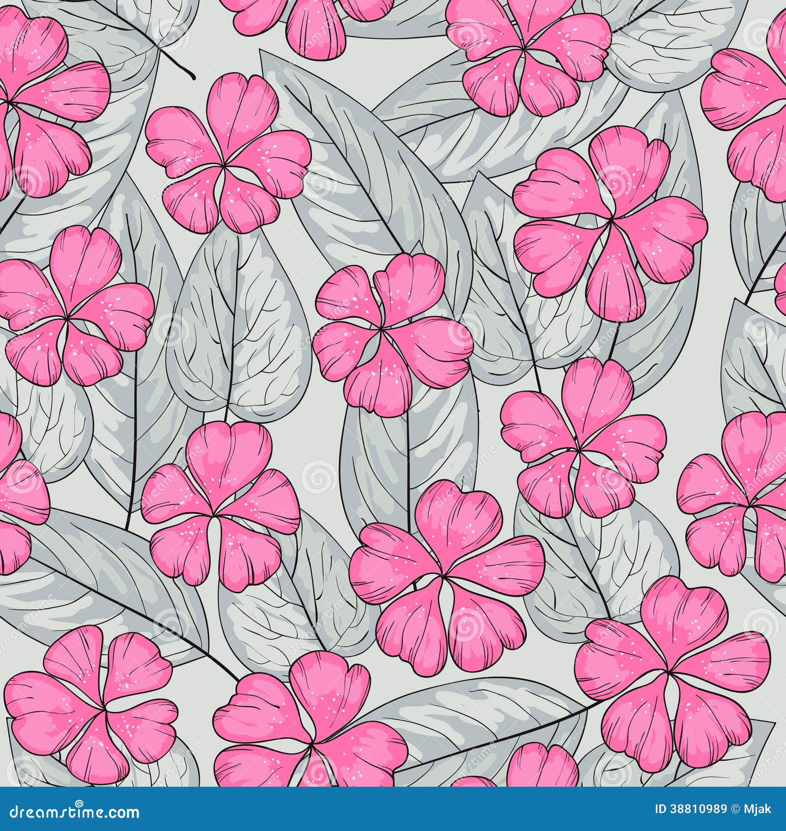 Seamless Texture with Pink Flower Stock Vector - Illustration of retro ...