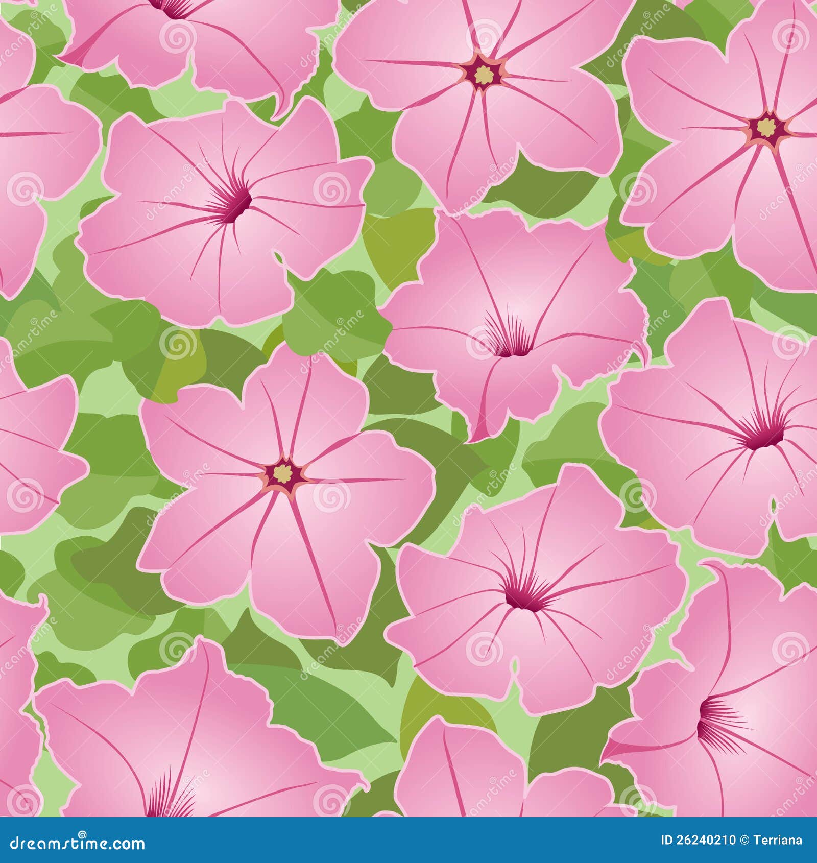 Seamless Texture with Pink Flowers Stock Illustration - Illustration of ...