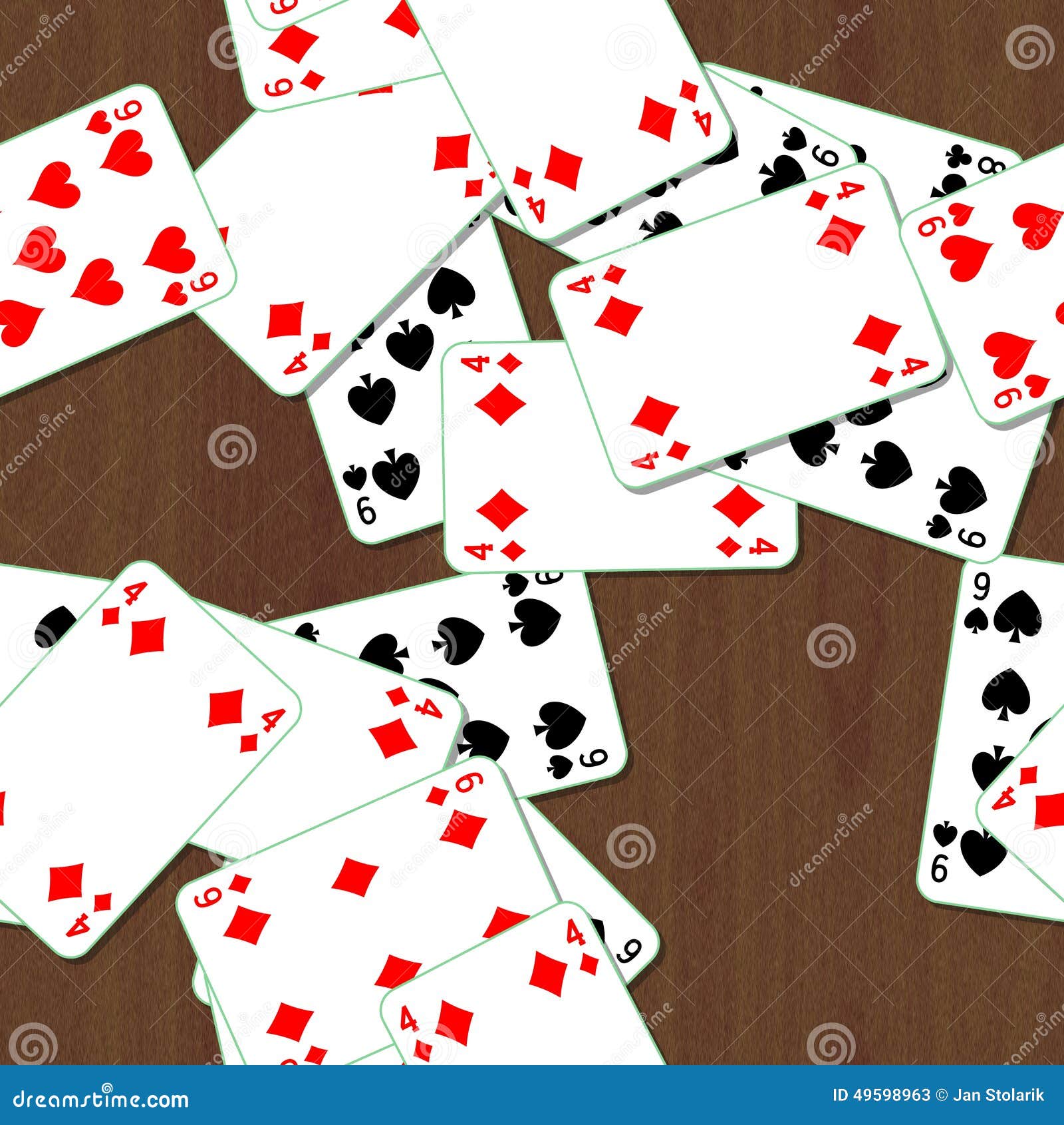 Seamless Texture of Playing Cards Stock Illustration - Illustration of ...