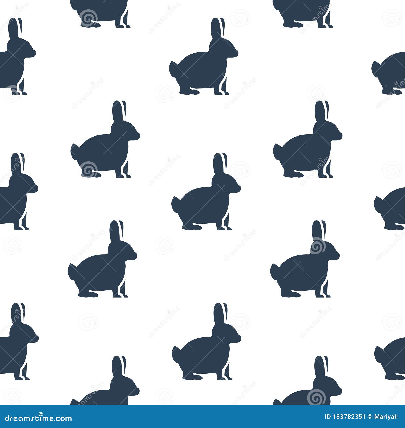 Seamless Texture with Rabbits. Vector Illustration in Flat Style Stock ...