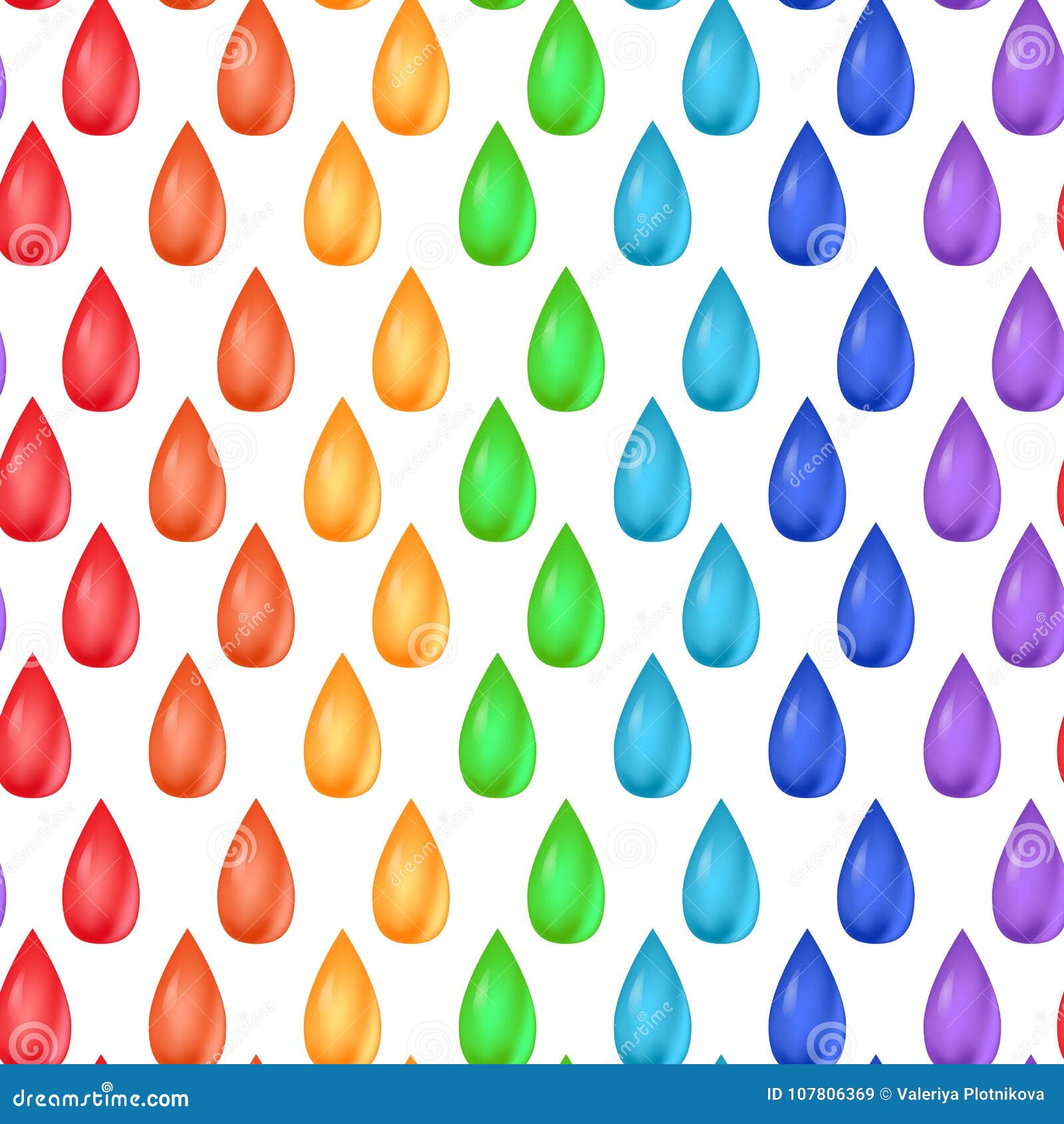 Seamless Texture with Rainbow Realistic Drops Stock Vector ...