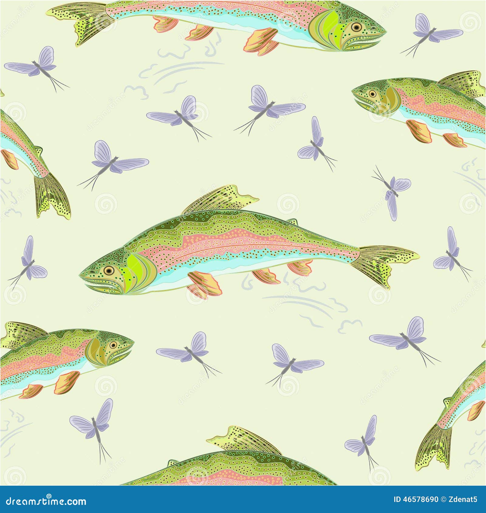 Seamless Texture Rainbow Trout Vector Stock Vector - Illustration of ...
