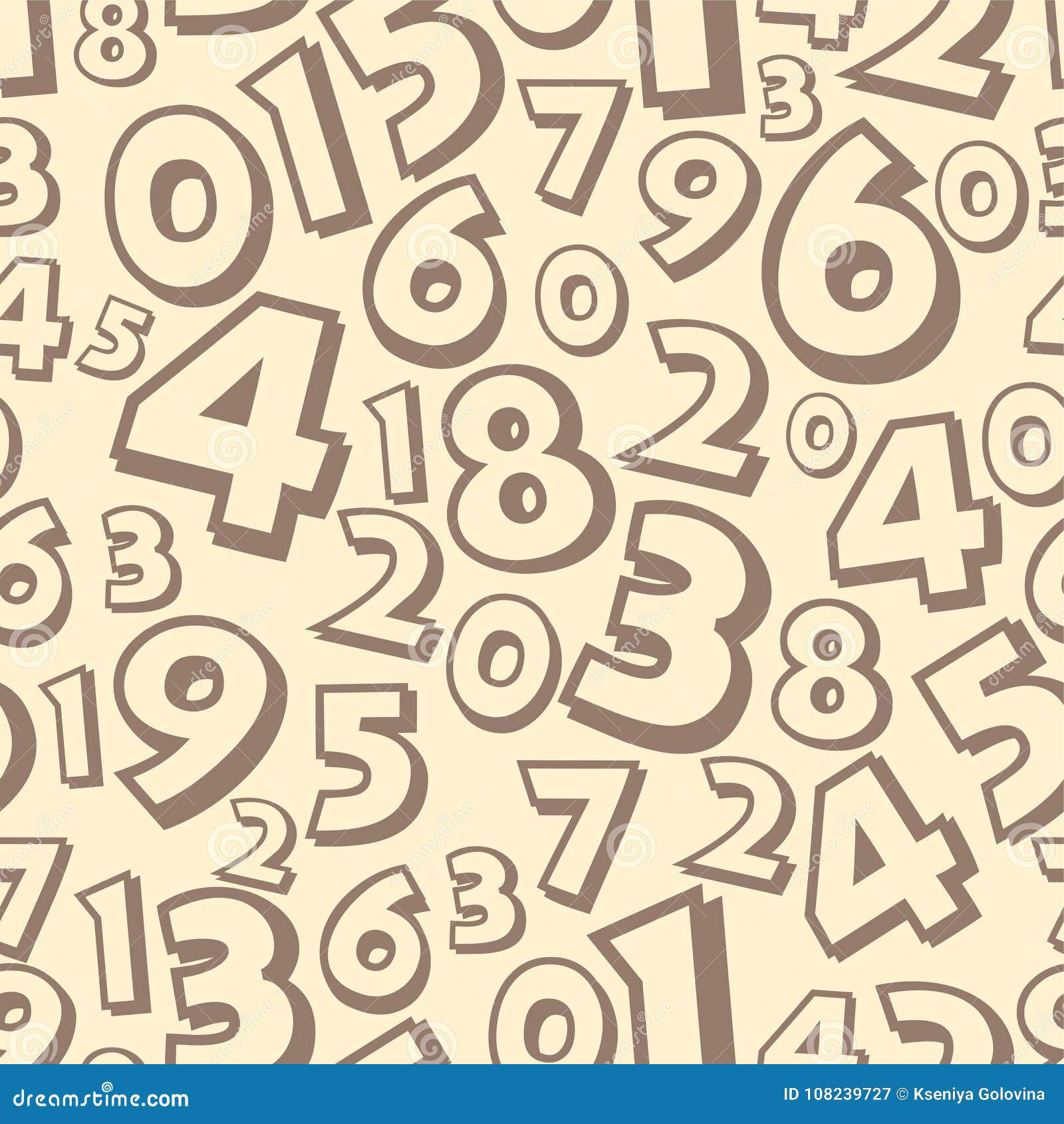 Seamless Texture of Numbers Stock Vector - Illustration of decorations ...