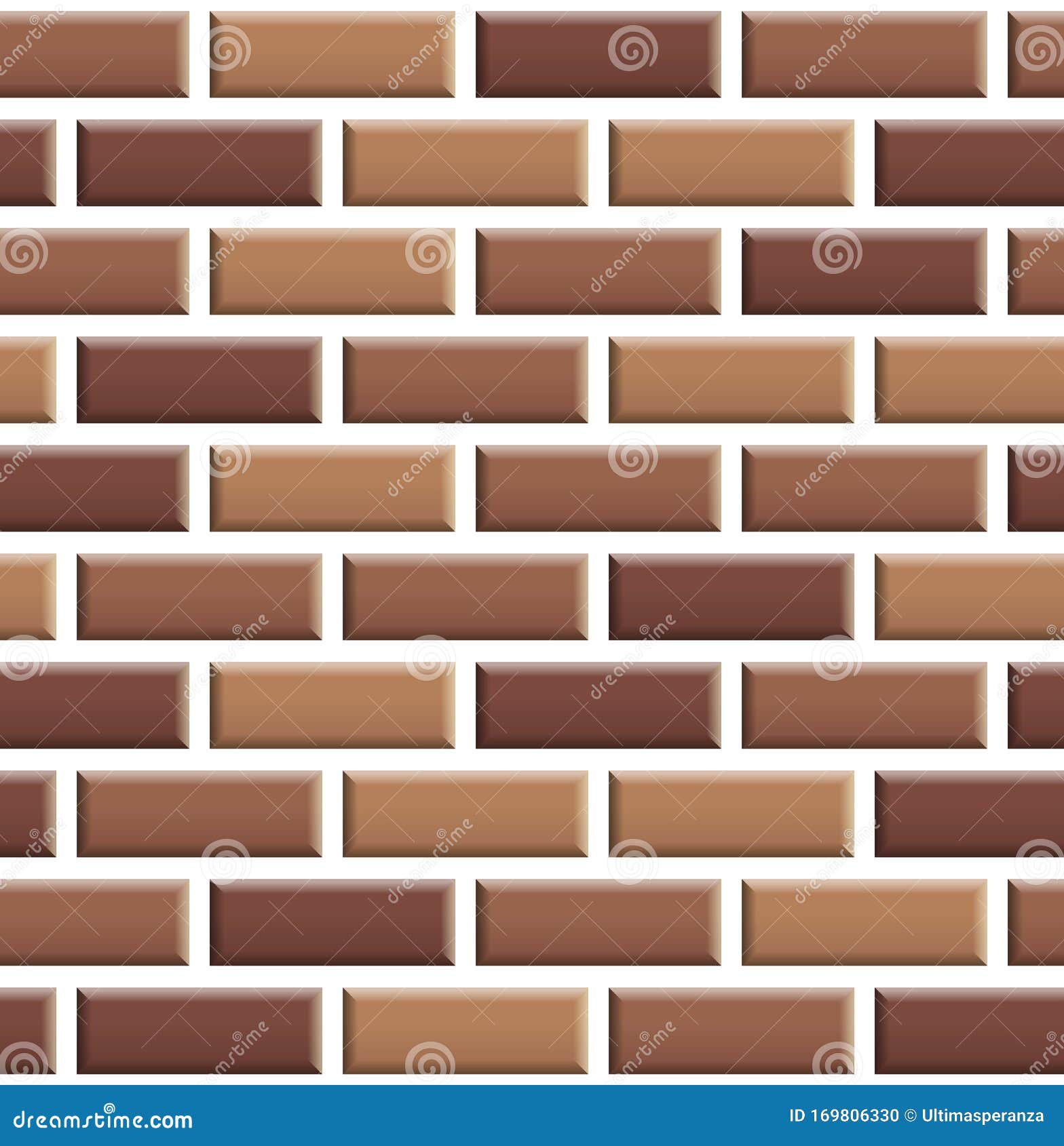 Seamless Texture of Red Brick Wall. Repeating Pattern of Brown Stone ...