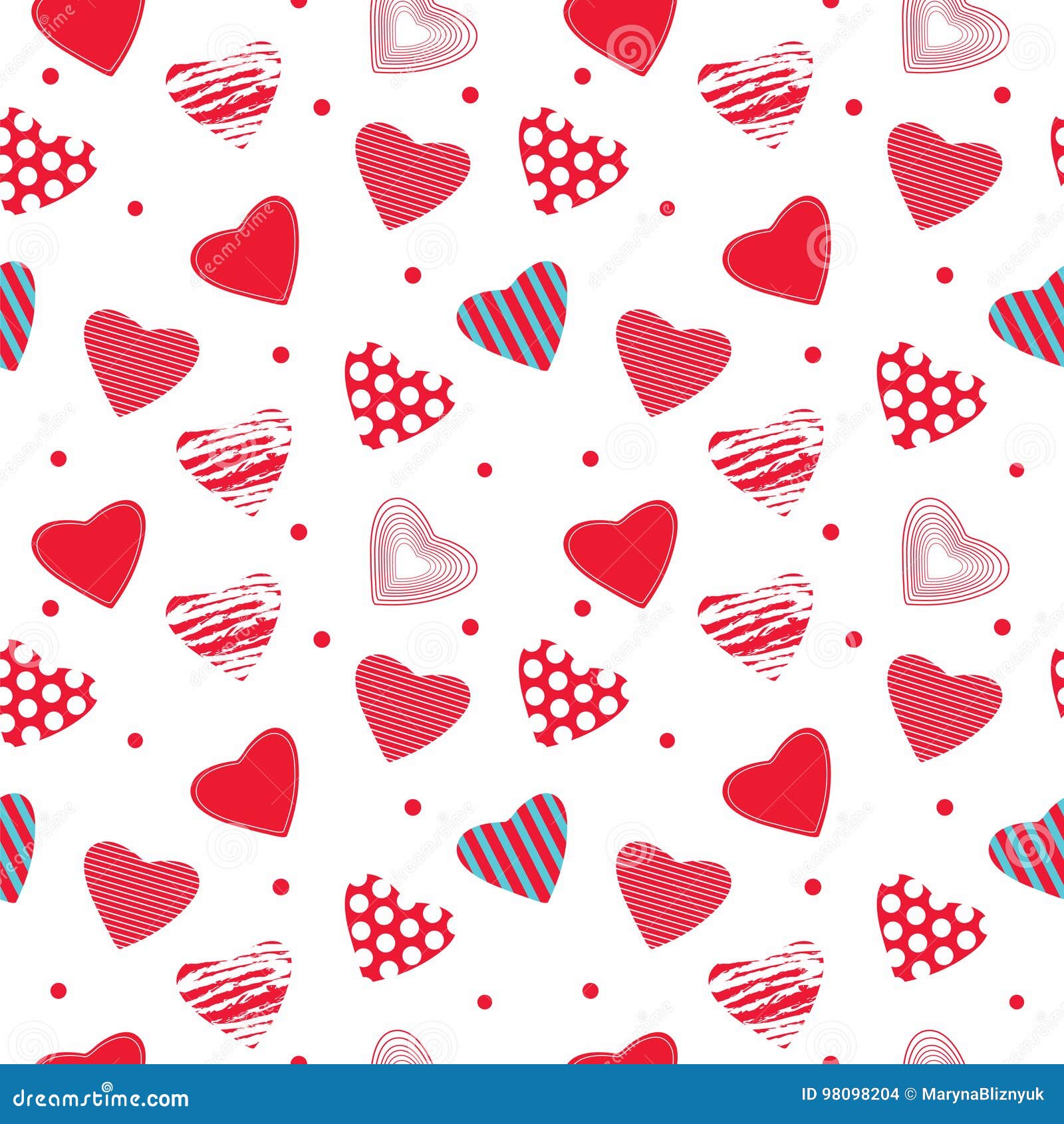 Seamless Texture with Red Hearts Stock Vector - Illustration of card ...