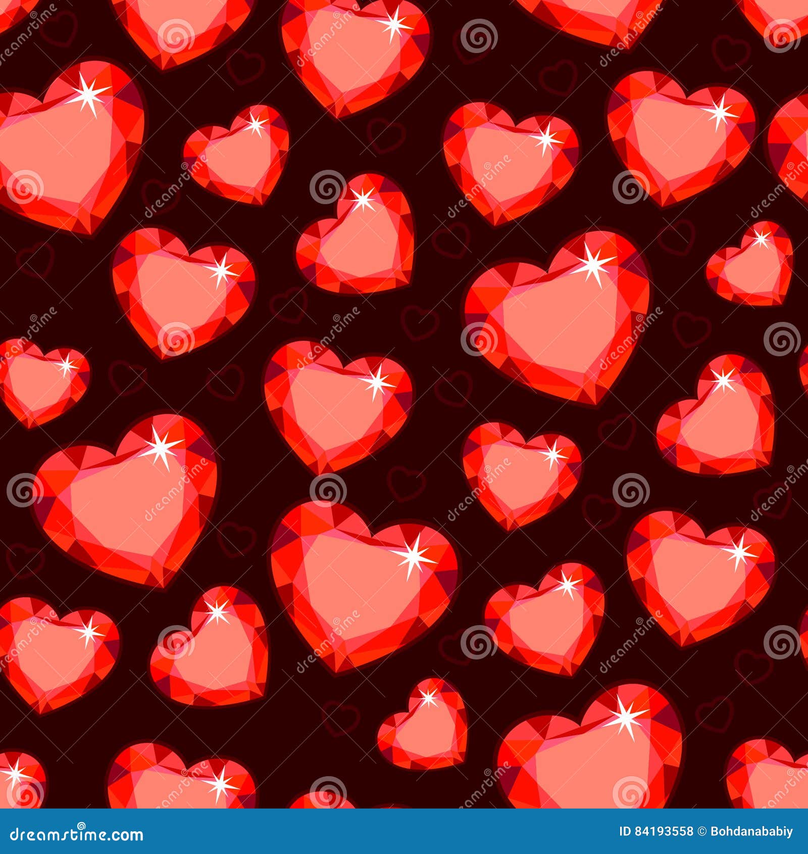 Seamless Texture with Red Hearts Stock Vector - Illustration of jewel ...