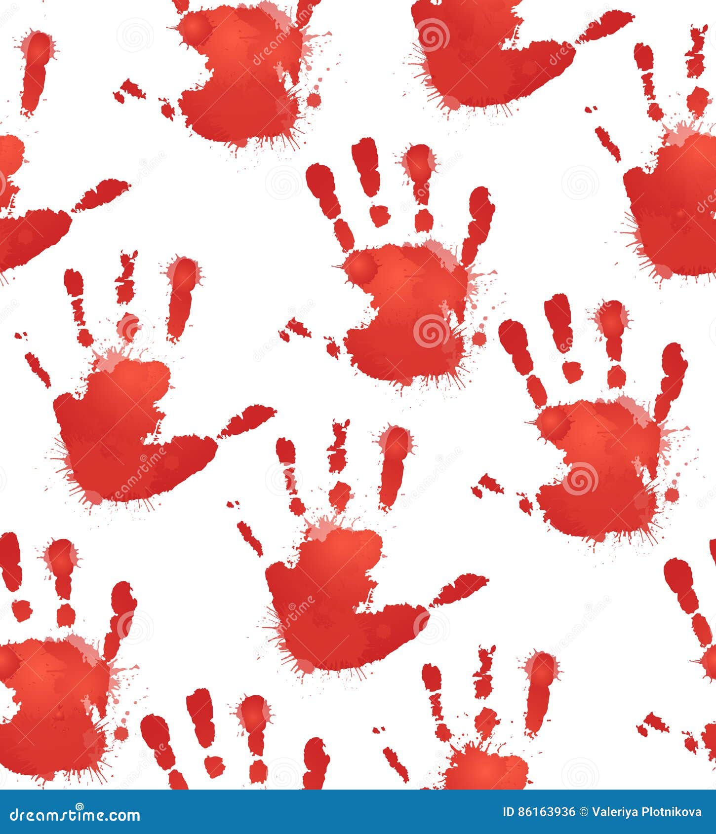 Seamless Texture with Red Prints of Children`s Hands Stock Vector ...