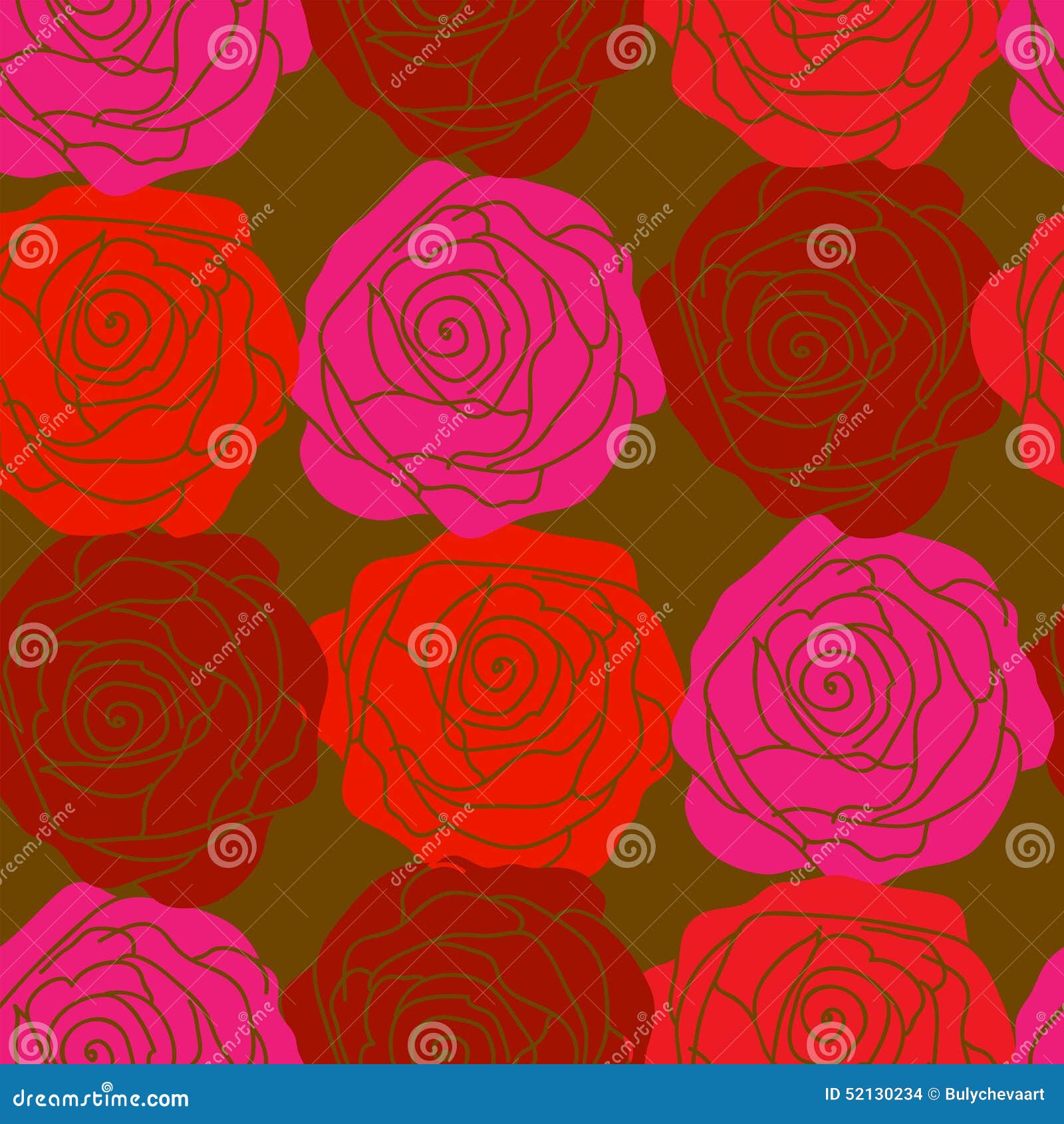 Seamless Texture with Red Roses Stock Vector - Illustration of birthday ...