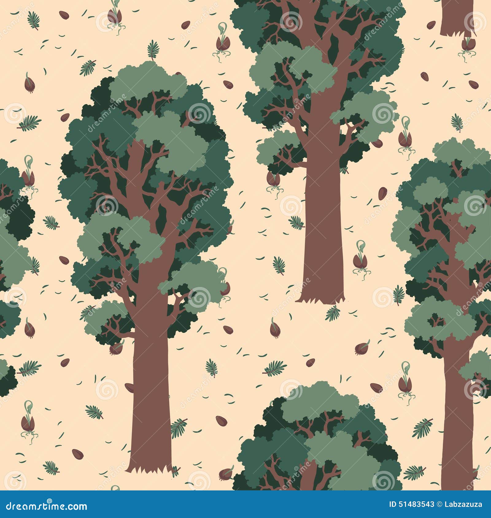 Seamless Texture Redwoods In The Forest Cartoon Vector | CartoonDealer ...