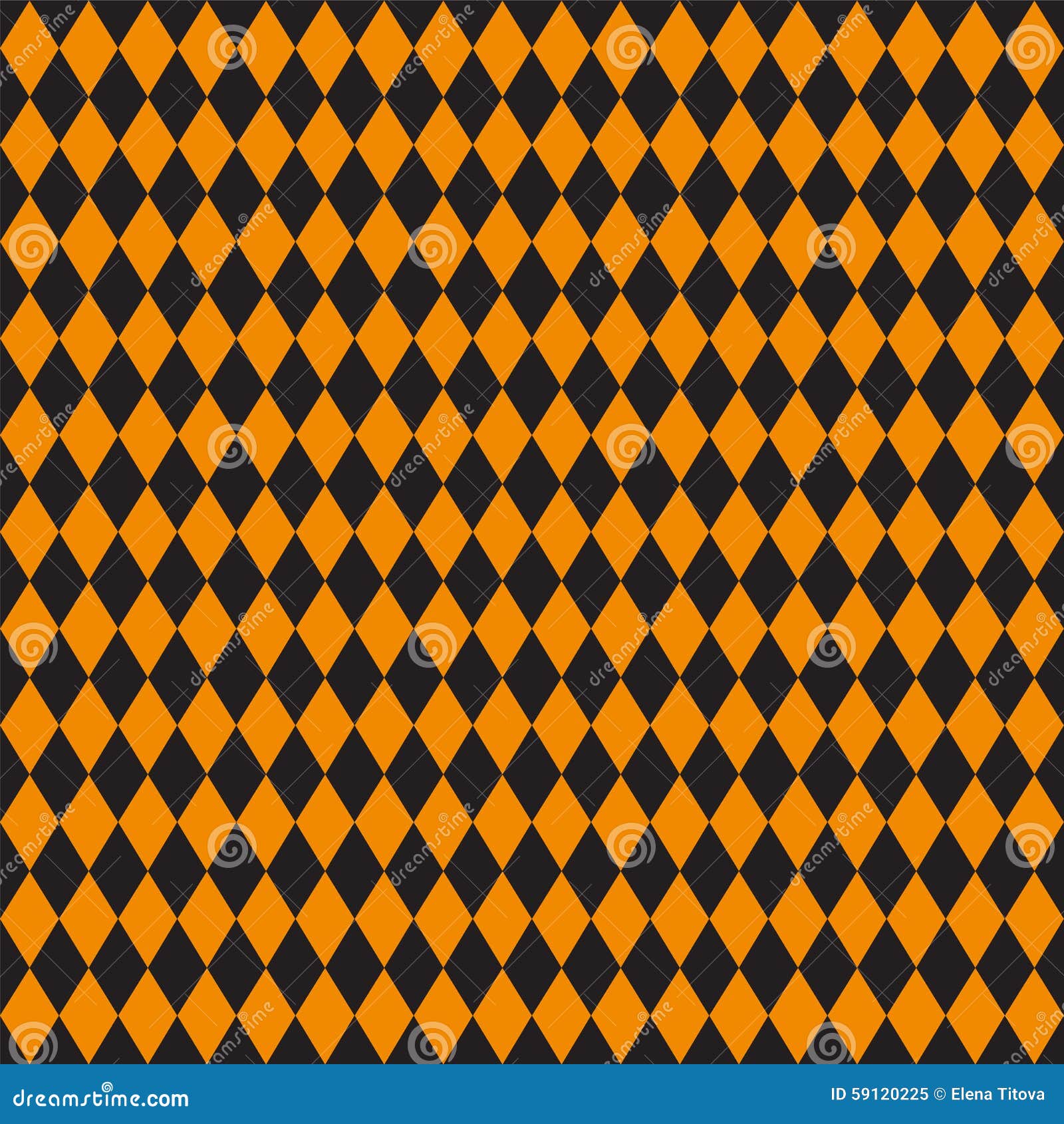 Seamless Texture of Rhombuses. Black and Orange Colors Stock ...