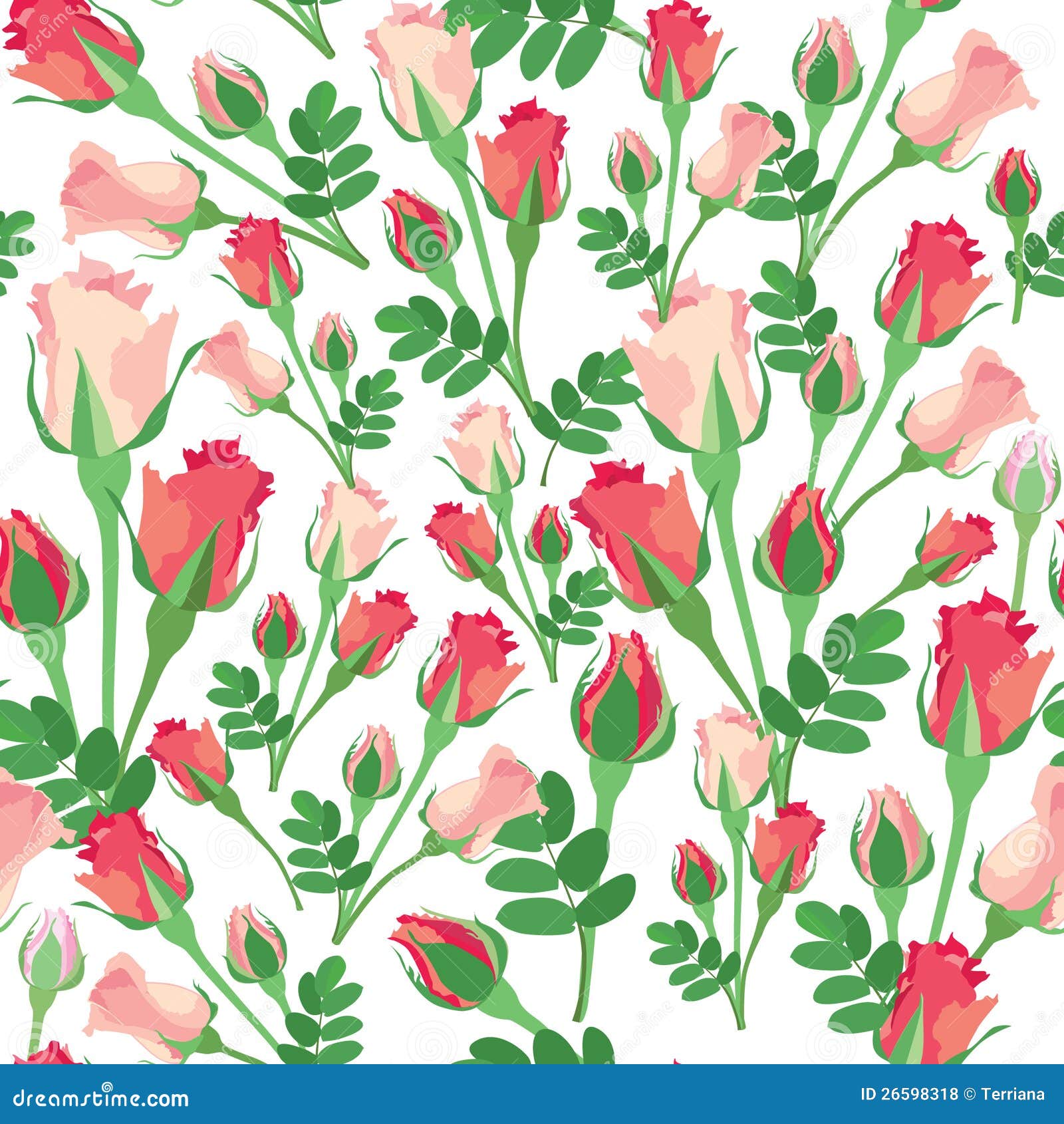 Seamless texture with rose stock vector. Illustration of backdrop ...