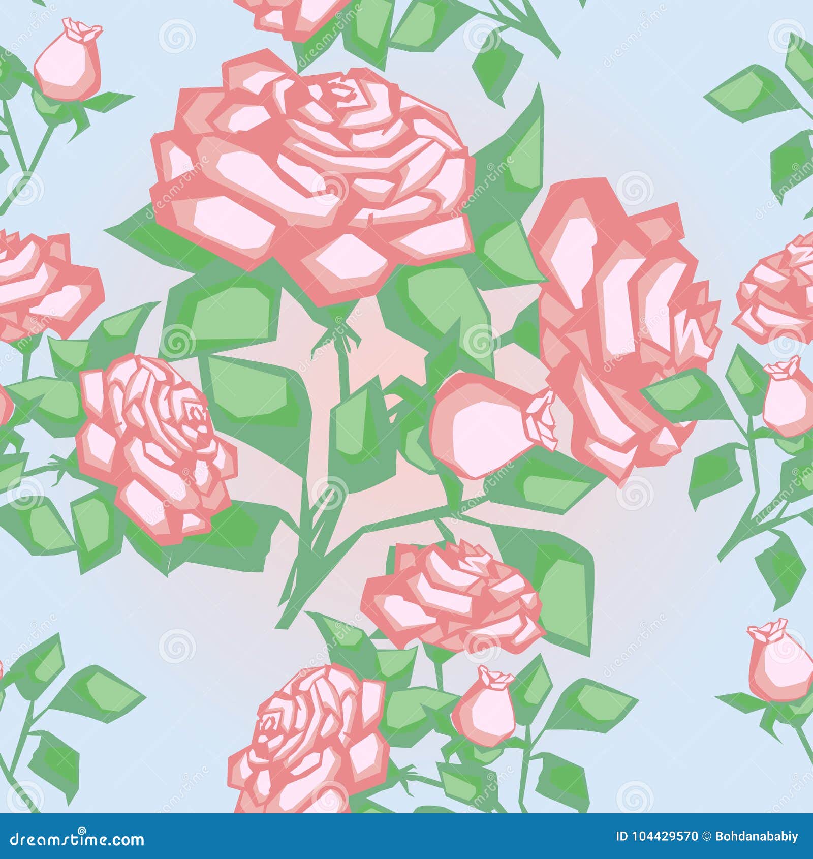 Seamless Texture with Roses Stock Vector - Illustration of ornament ...