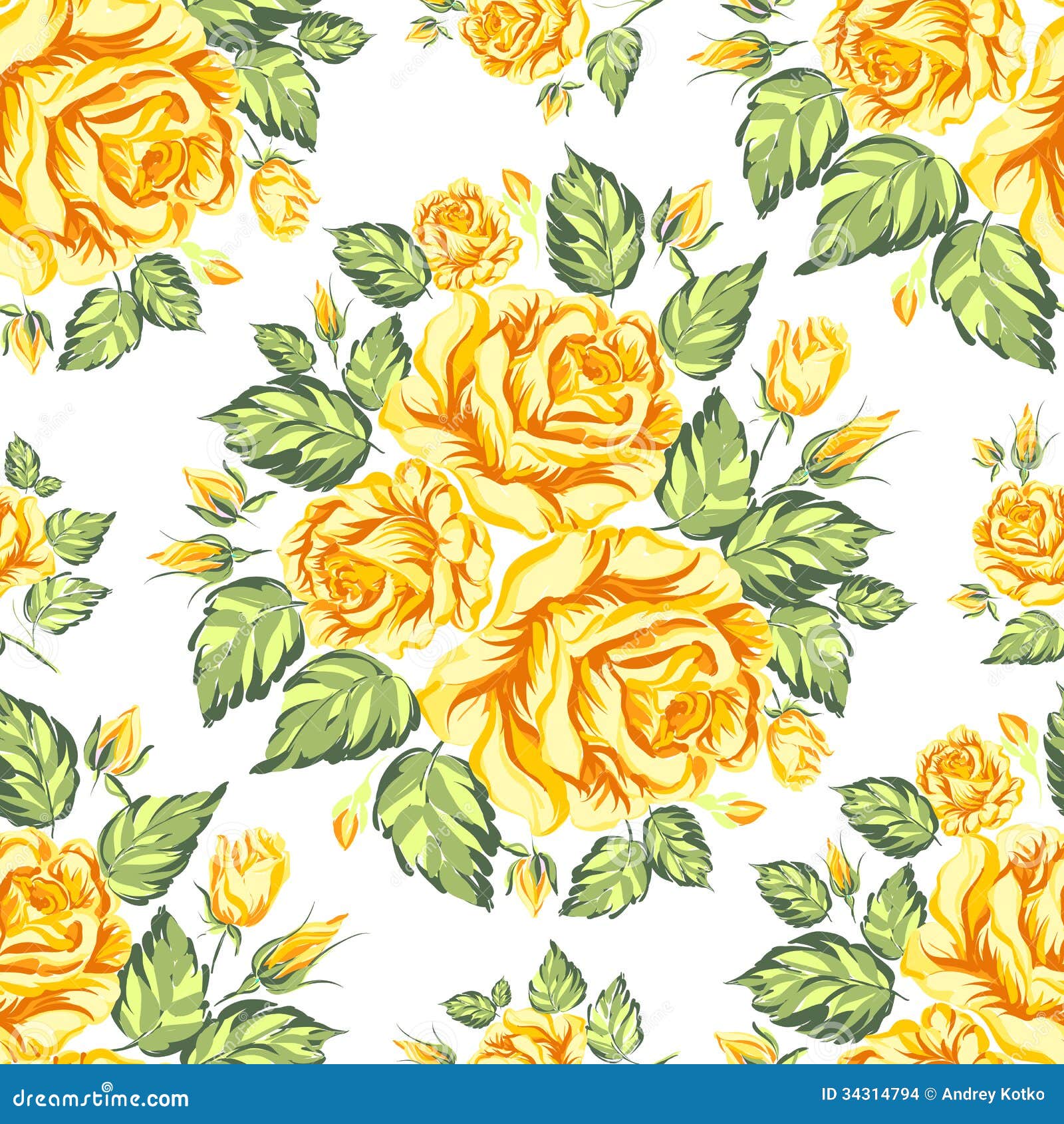 Seamless texture of roses stock vector. Illustration of blossom - 34314794