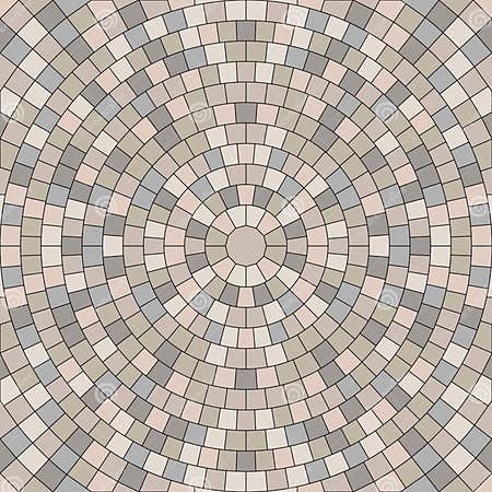 Seamless Texture of Round Pavement. Repeating Circle Pattern of Radial ...