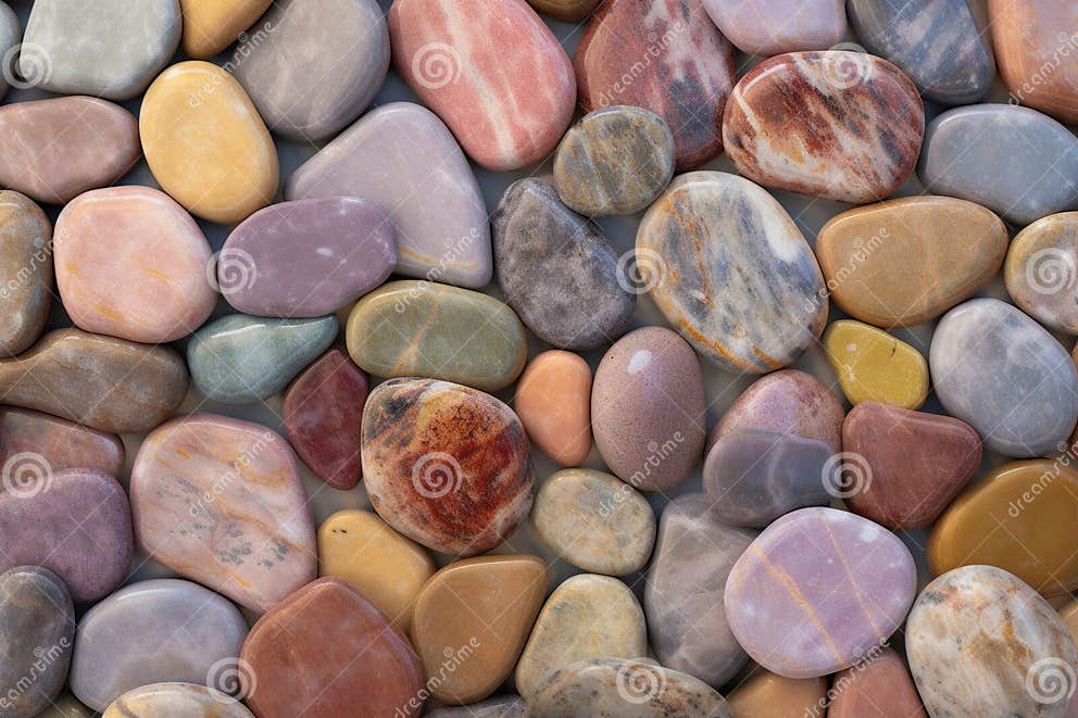 Seamless Texture of Rounded Multi-colored Marble Stones for Design, AI ...