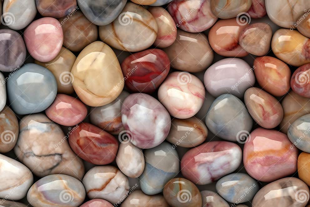 Seamless Texture of Rounded Multi-colored Marble Stones for Design, AI ...