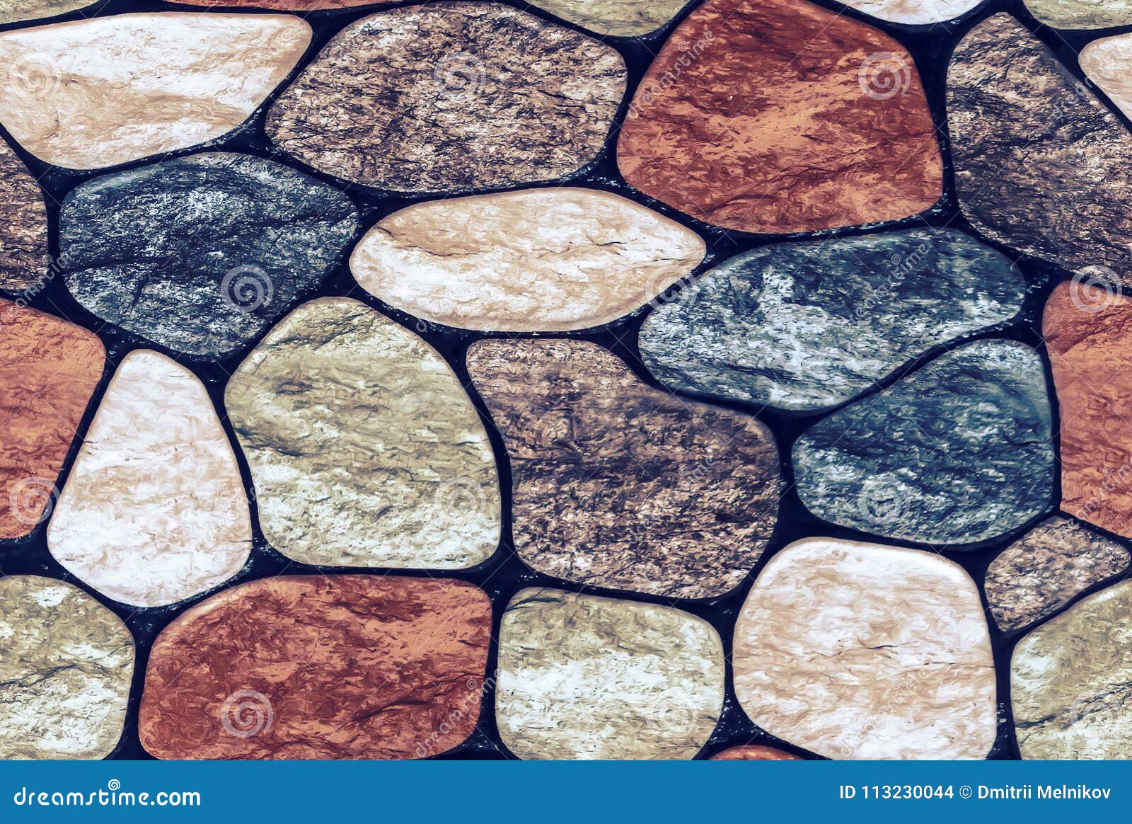 Seamless Texture of Rounded Multi-colored Marble Stones. Stock Photo ...