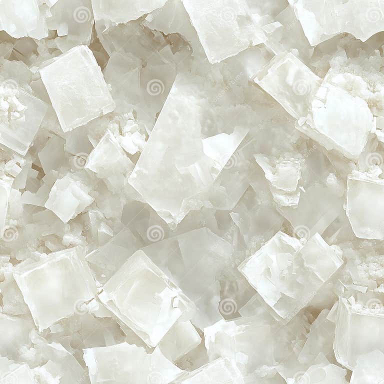 Seamless Texture of Salt Crystal Formations, White and Translucent ...