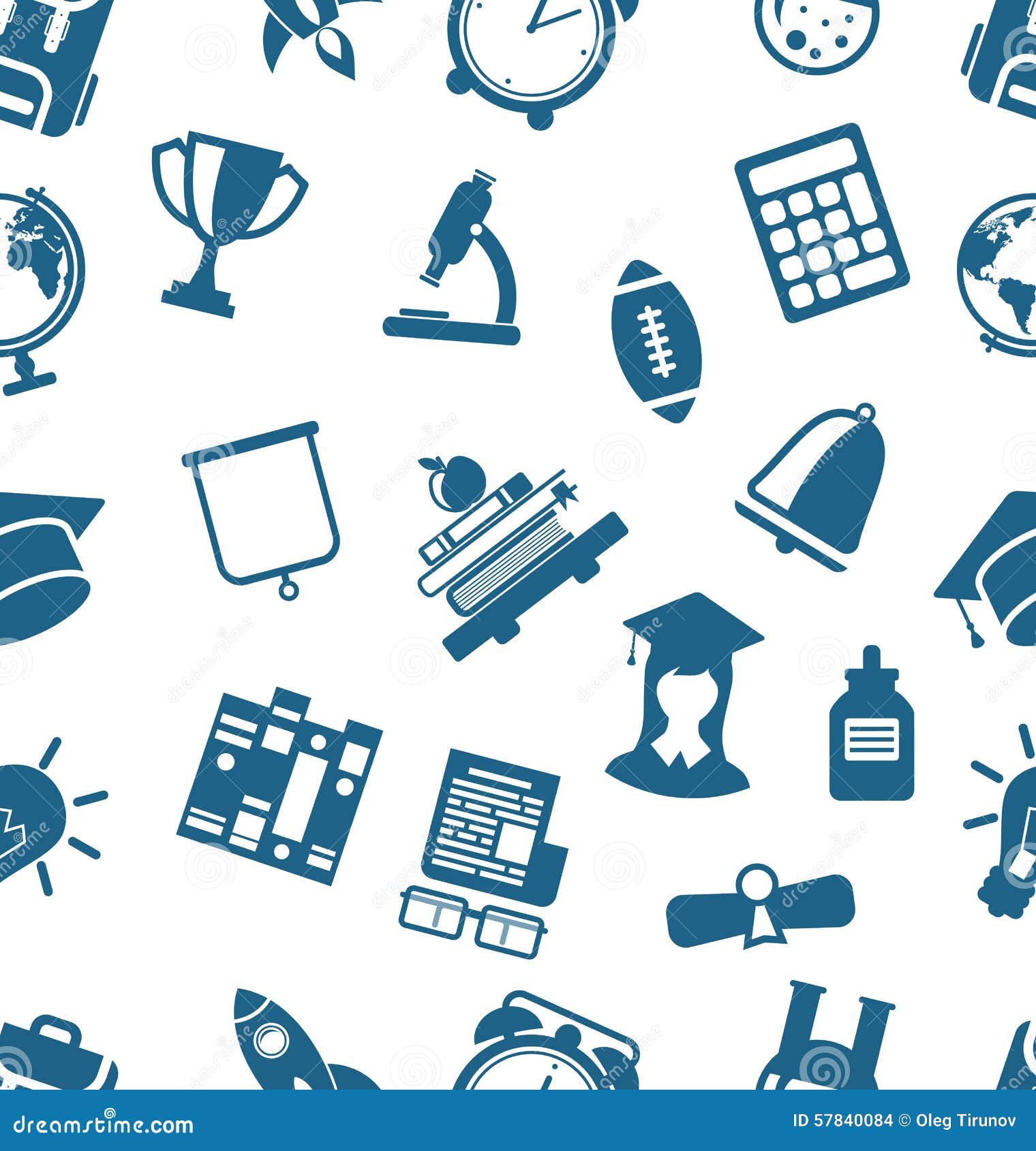 Seamless Texture with School Flat Minimal Icons Stock Vector ...